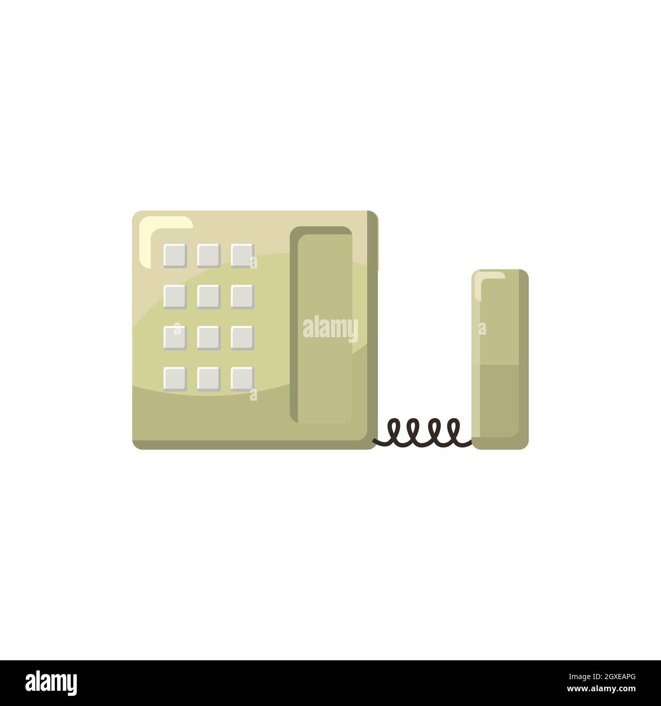 Office phone icon in cartoon style on a white background Stock Photo ...