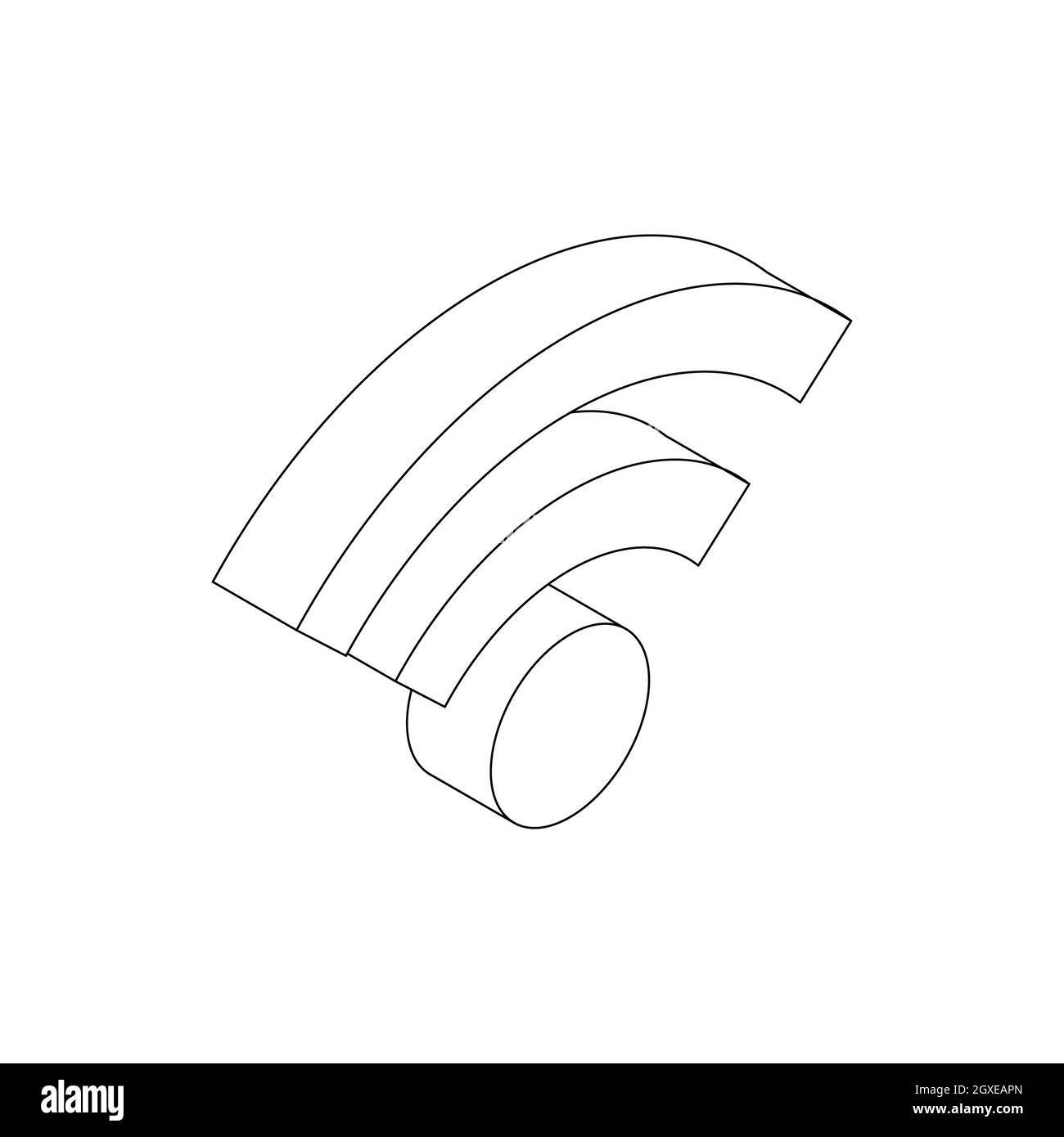 Wireless network icon in isometric 3d style isolated on white ...