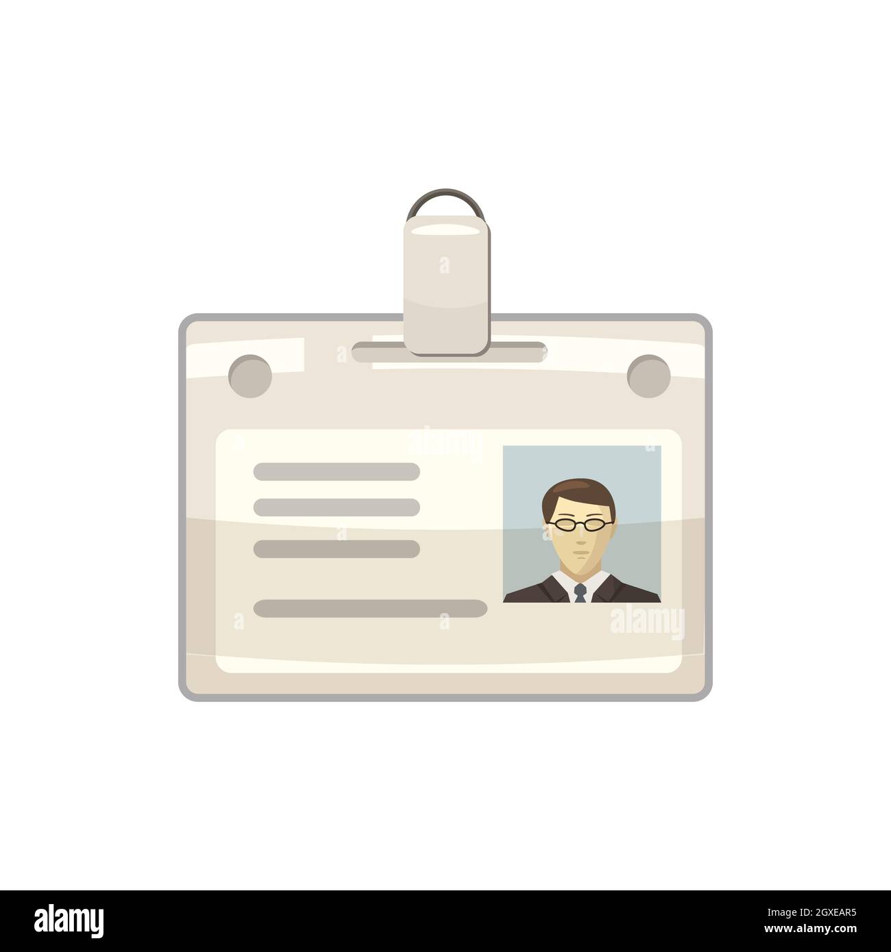 Identification card icon in cartoon style on a white background Stock ...