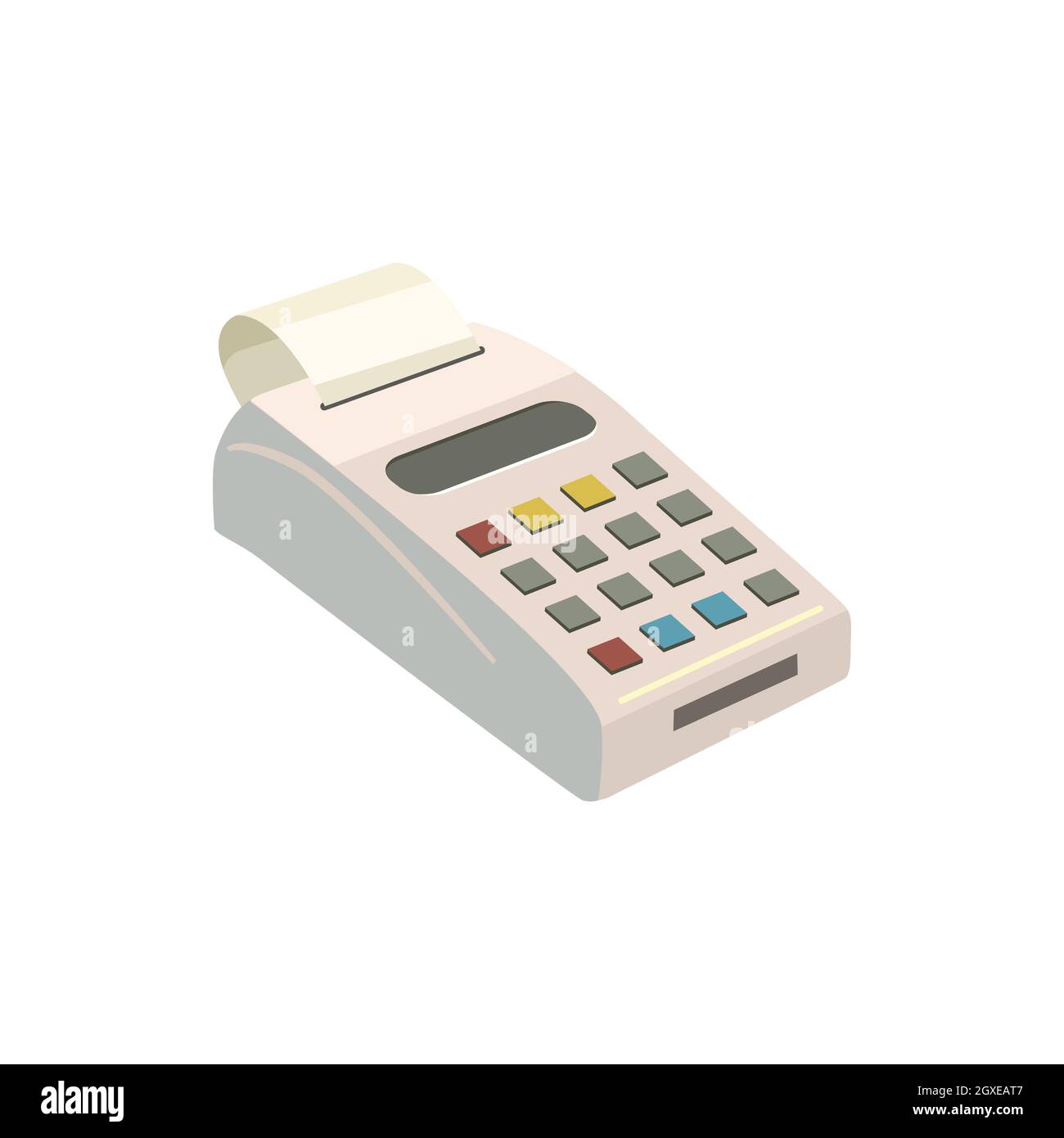 POS terminal with icon in cartoon style on a white background Stock ...