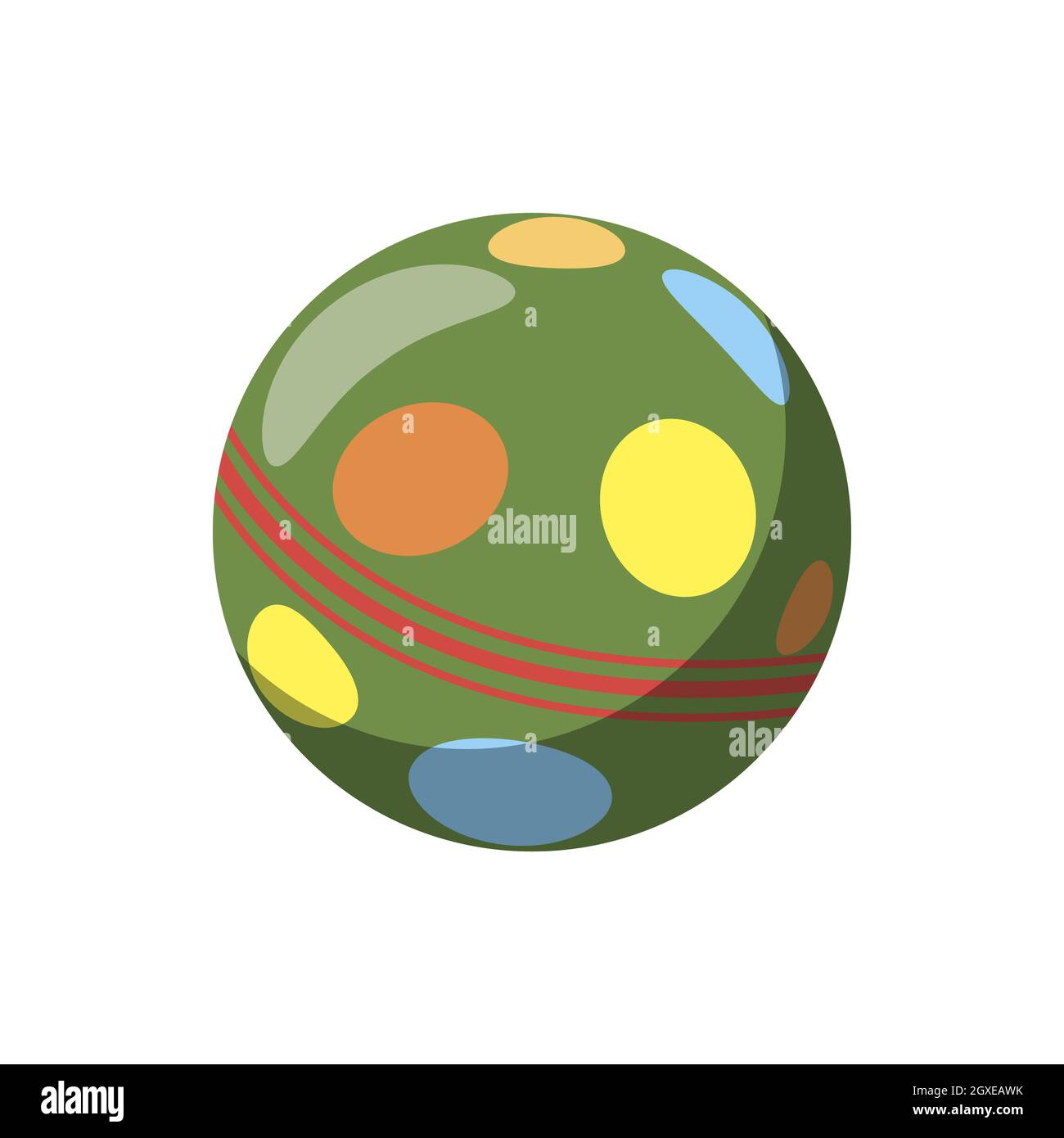 Colorful ball icon in cartoon style on a white background Stock Photo ...