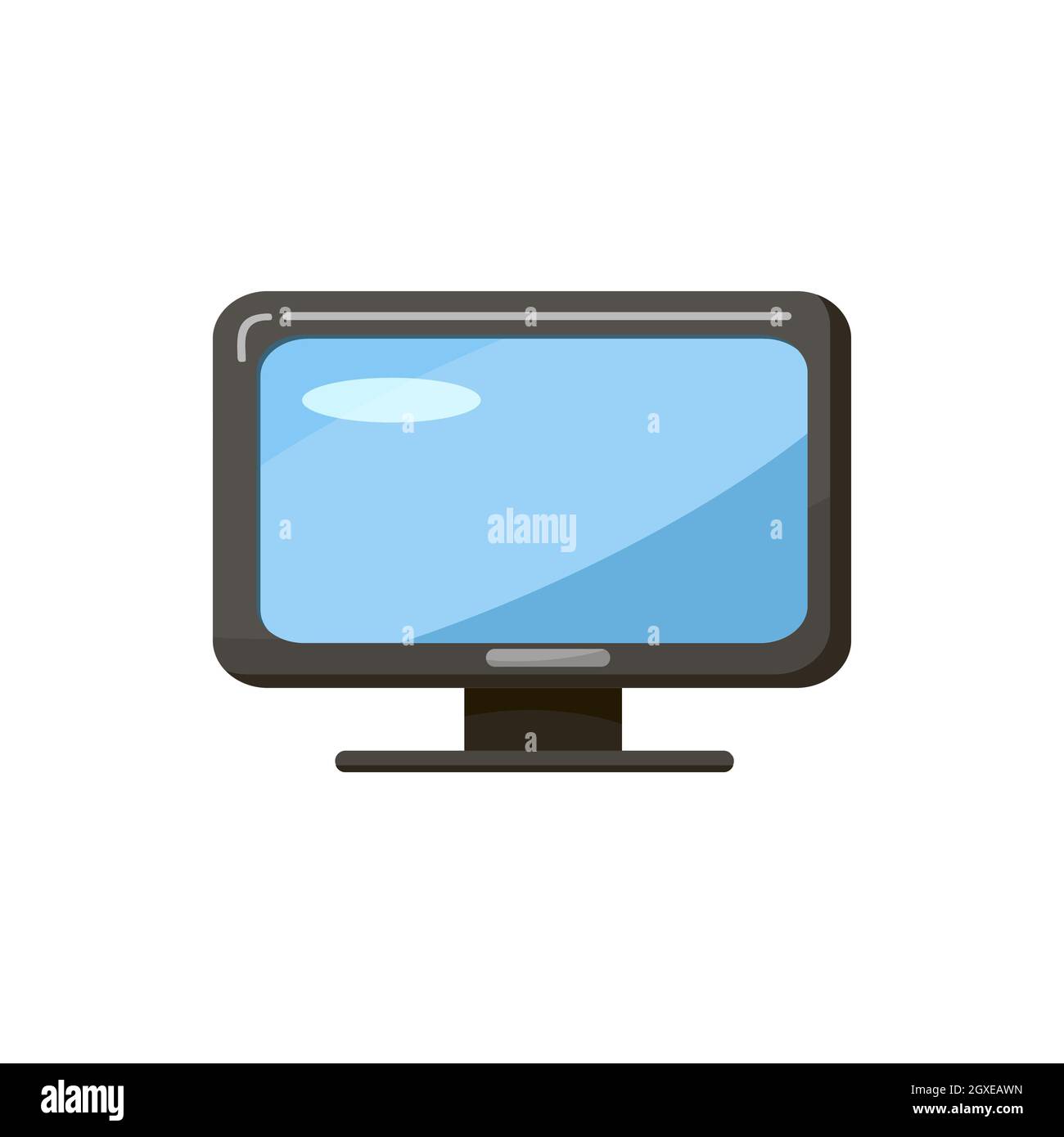 Monitor icon in cartoon style isolated on white background Stock Photo ...