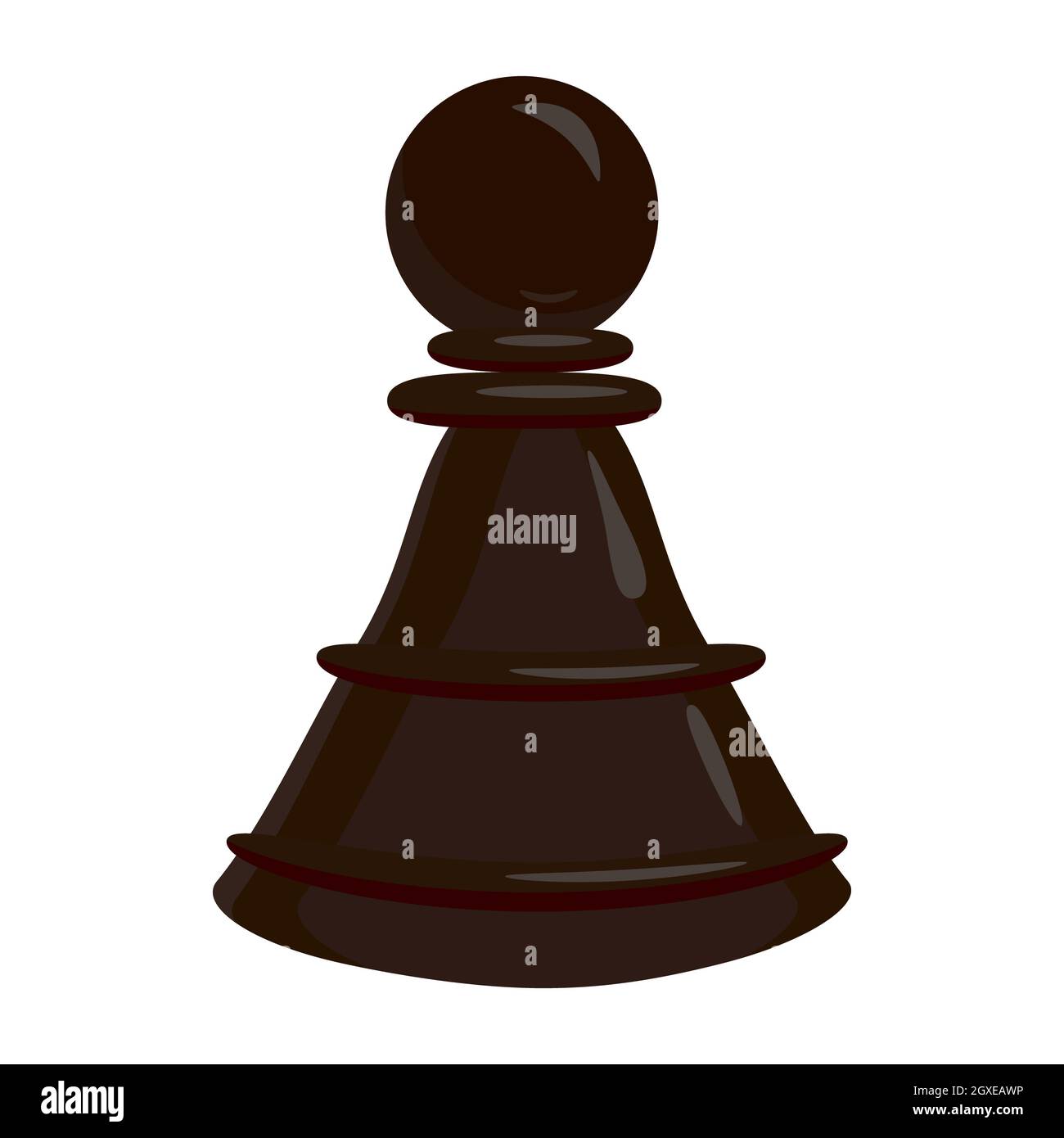 Chess pawn icon in cartoon style on a white background Stock Photo - Alamy