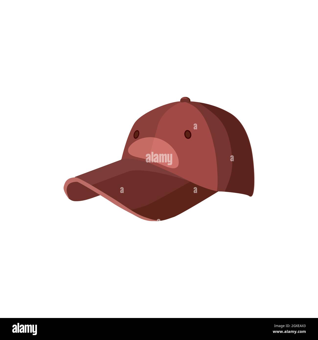 Red baseball hat icon in cartoon style on a white background Stock ...