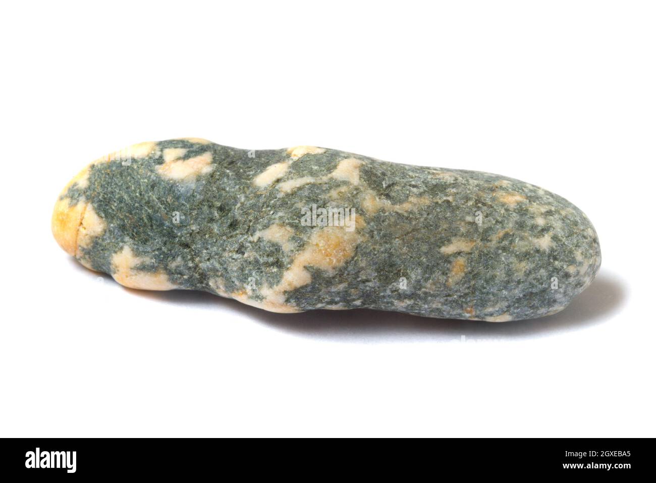 stone with shadow isolated on white background. beautiful sea pebbles ...