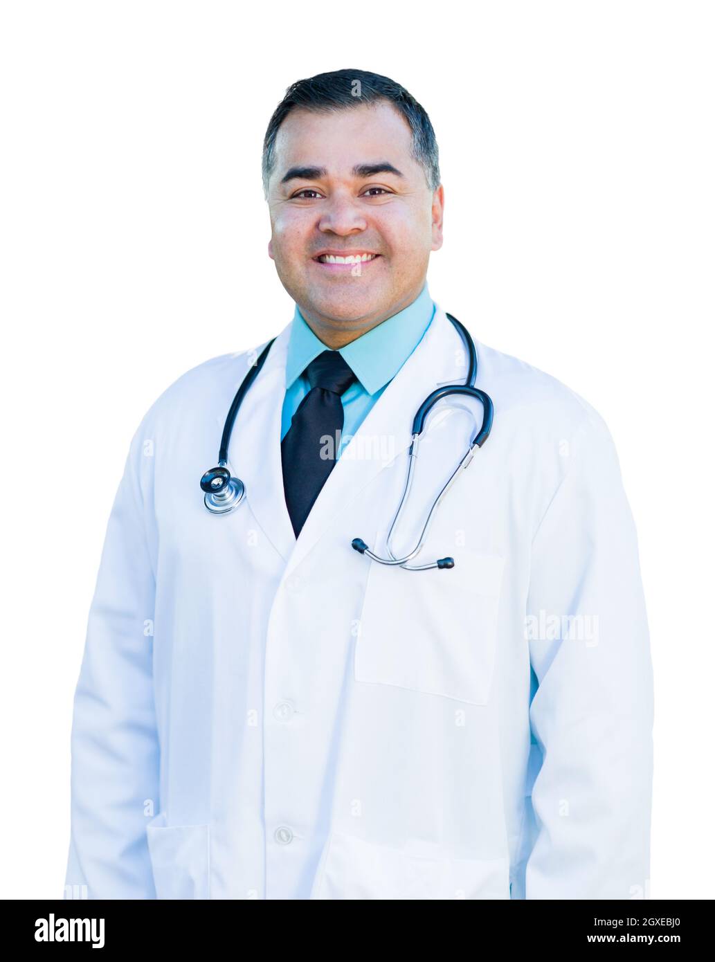 Attractive Hispanic Male Doctor or Nurse Isolated on a White Background ...