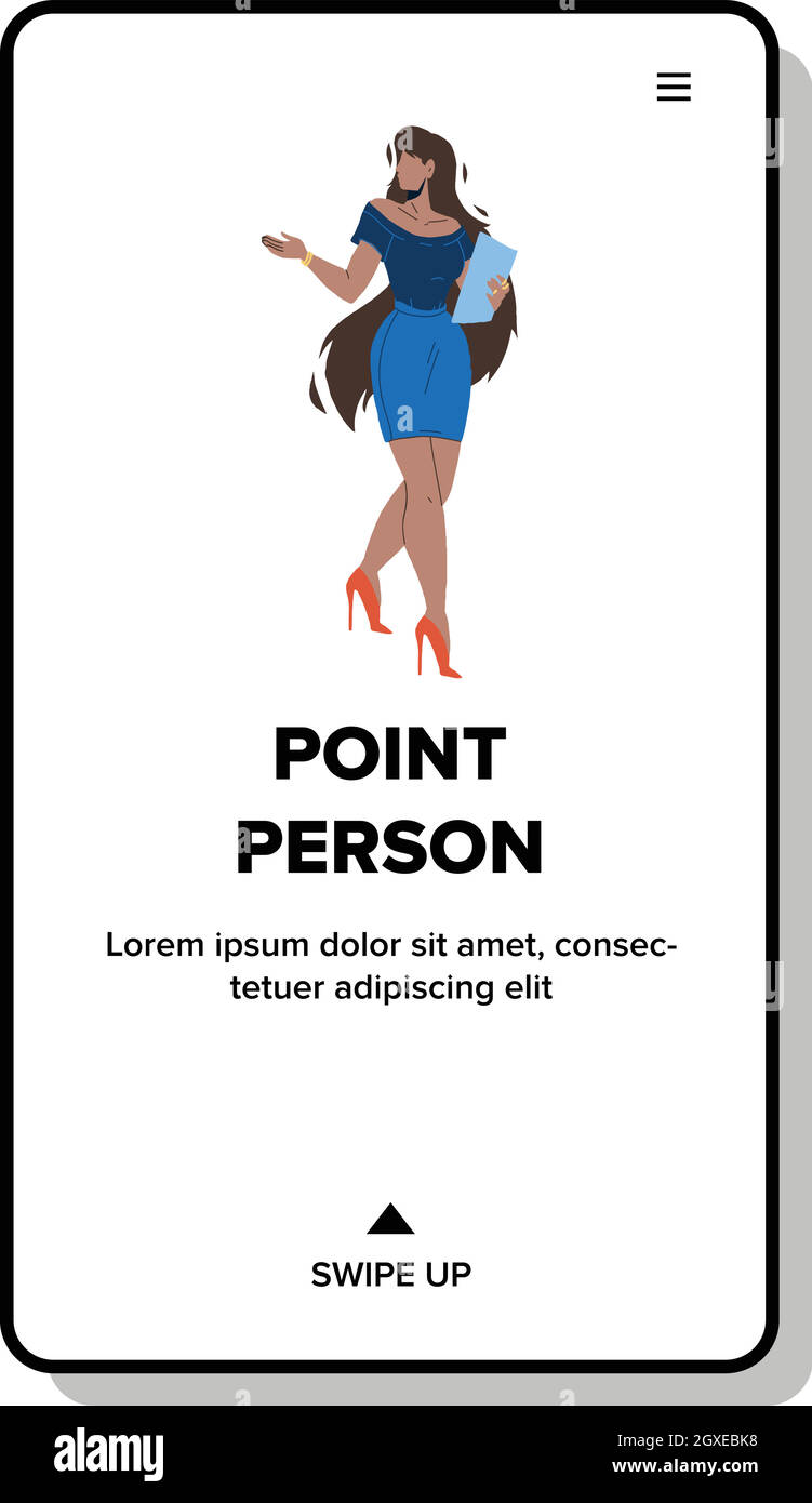 Point Person Businesswoman Pointing Away Vector flat Stock Vector Image ...