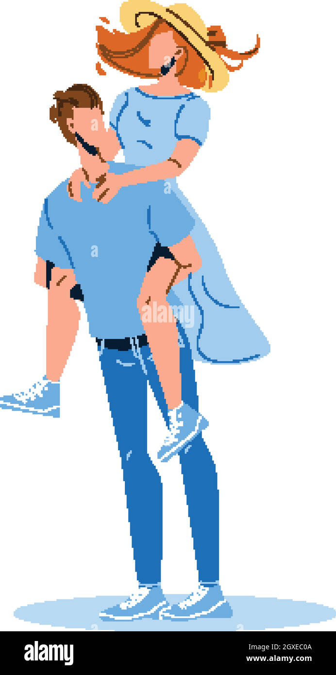 Girl piggyback ride Stock Vector Images - Alamy