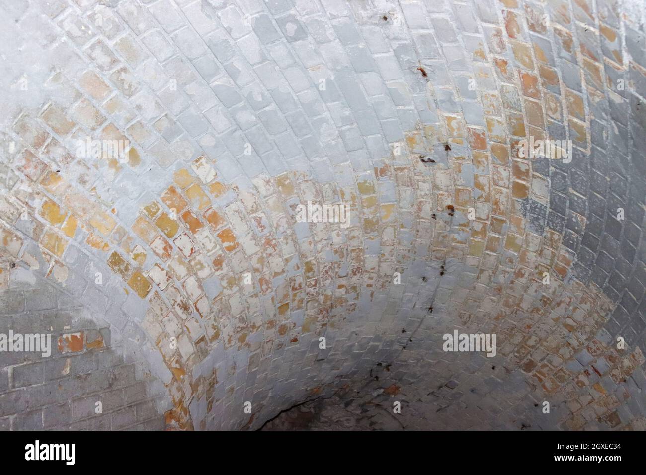 Ceiling vault lined with bricks in a medieval German fortress Stock ...