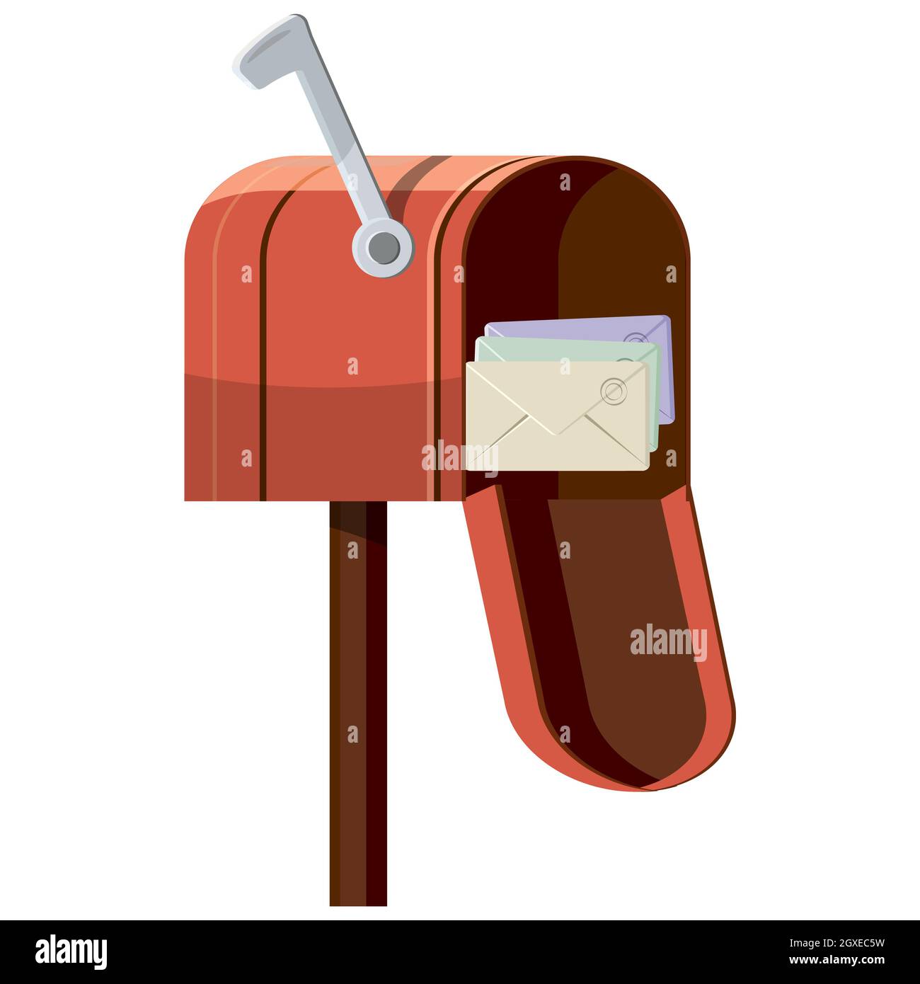 Mailbox icon in cartoon style isolated on white background Stock Photo ...