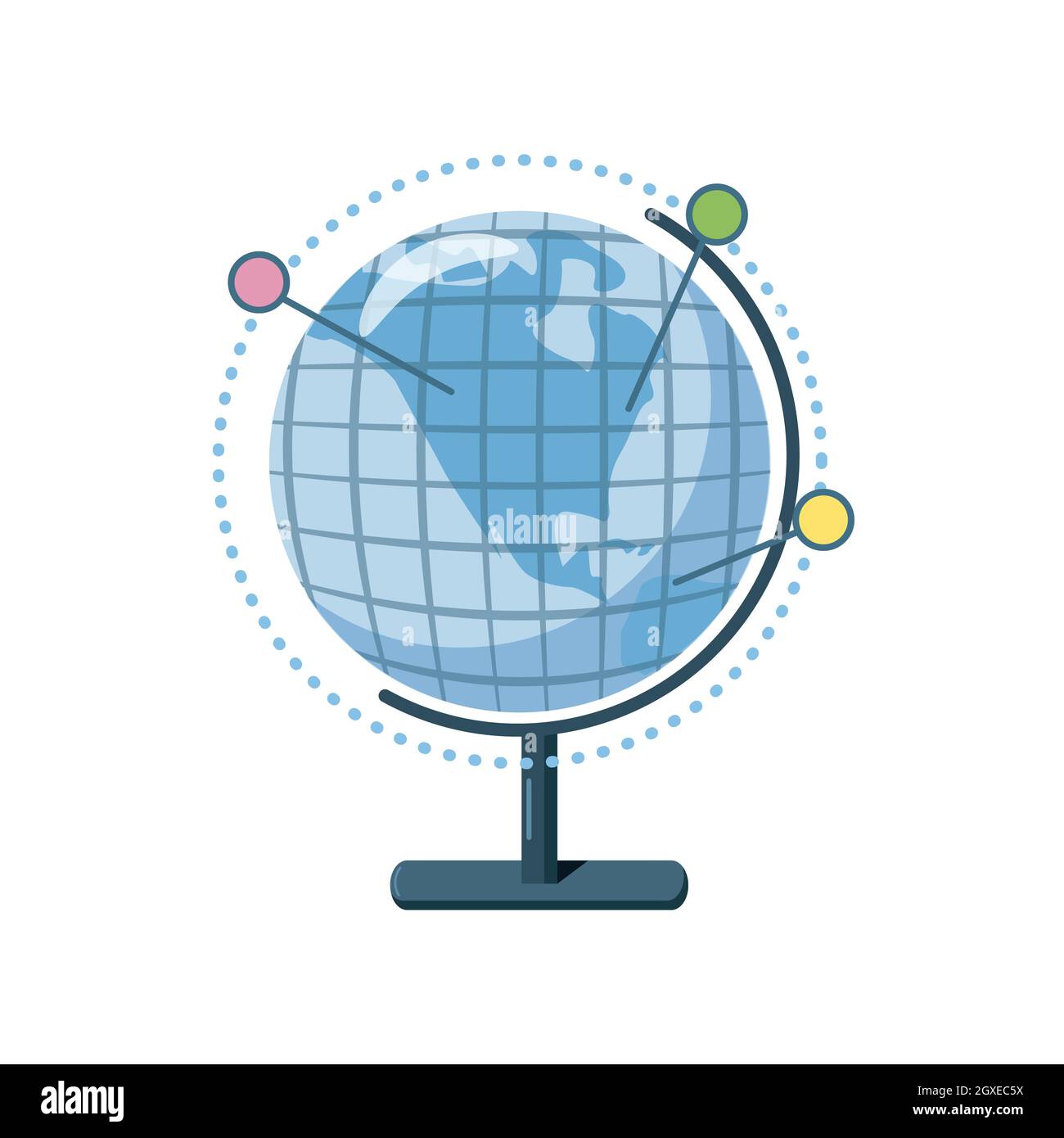 Globe icon in cartoon style isolated on white background Stock Photo ...