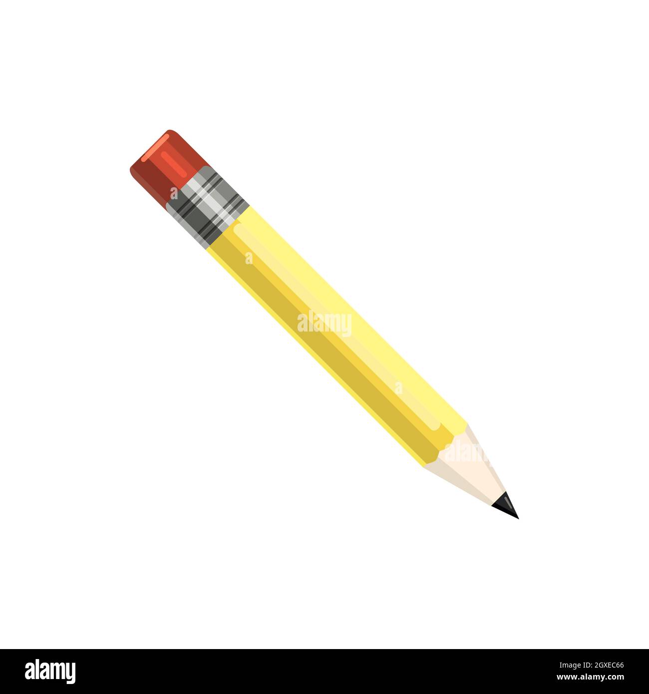 Pencil icon in cartoon style on a white background Stock Photo - Alamy