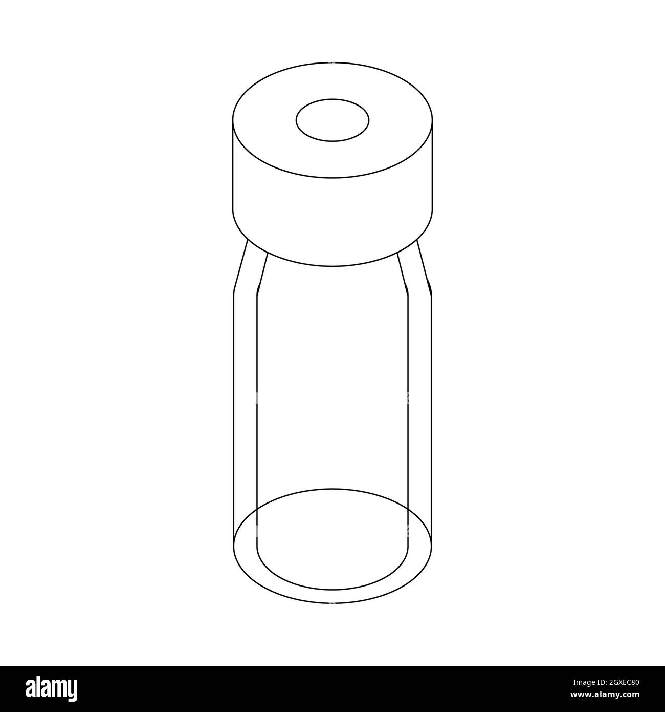 Medical glass bottle icon in isometric 3d style isolated on white ...