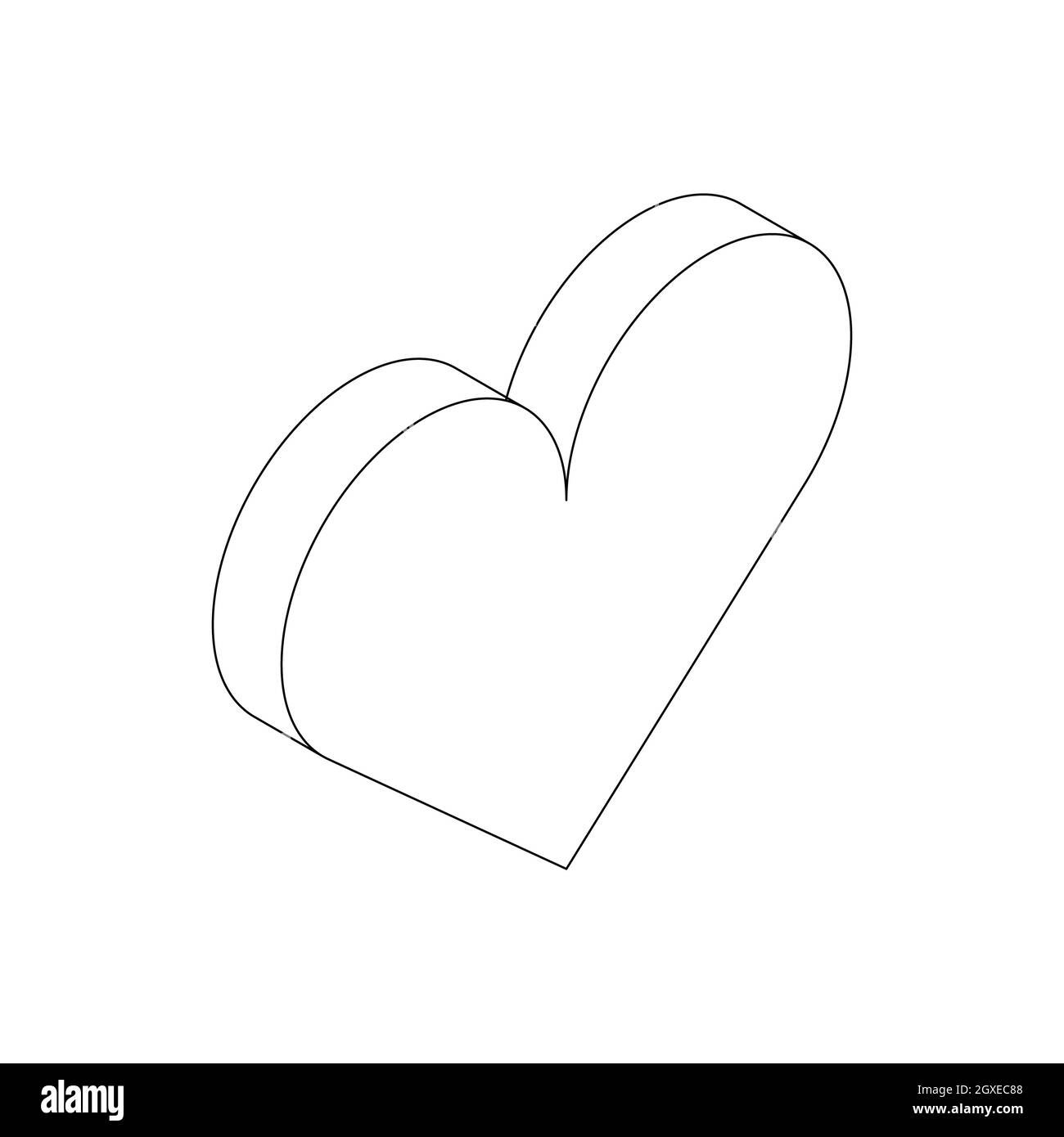 Heart icon in isometric 3d style isolated on white background Stock ...
