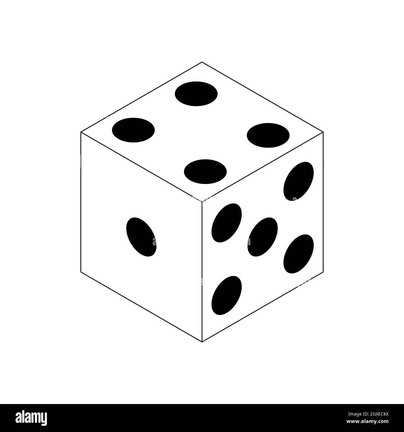 Dice icon in isometric 3d style isolated on white background Stock ...
