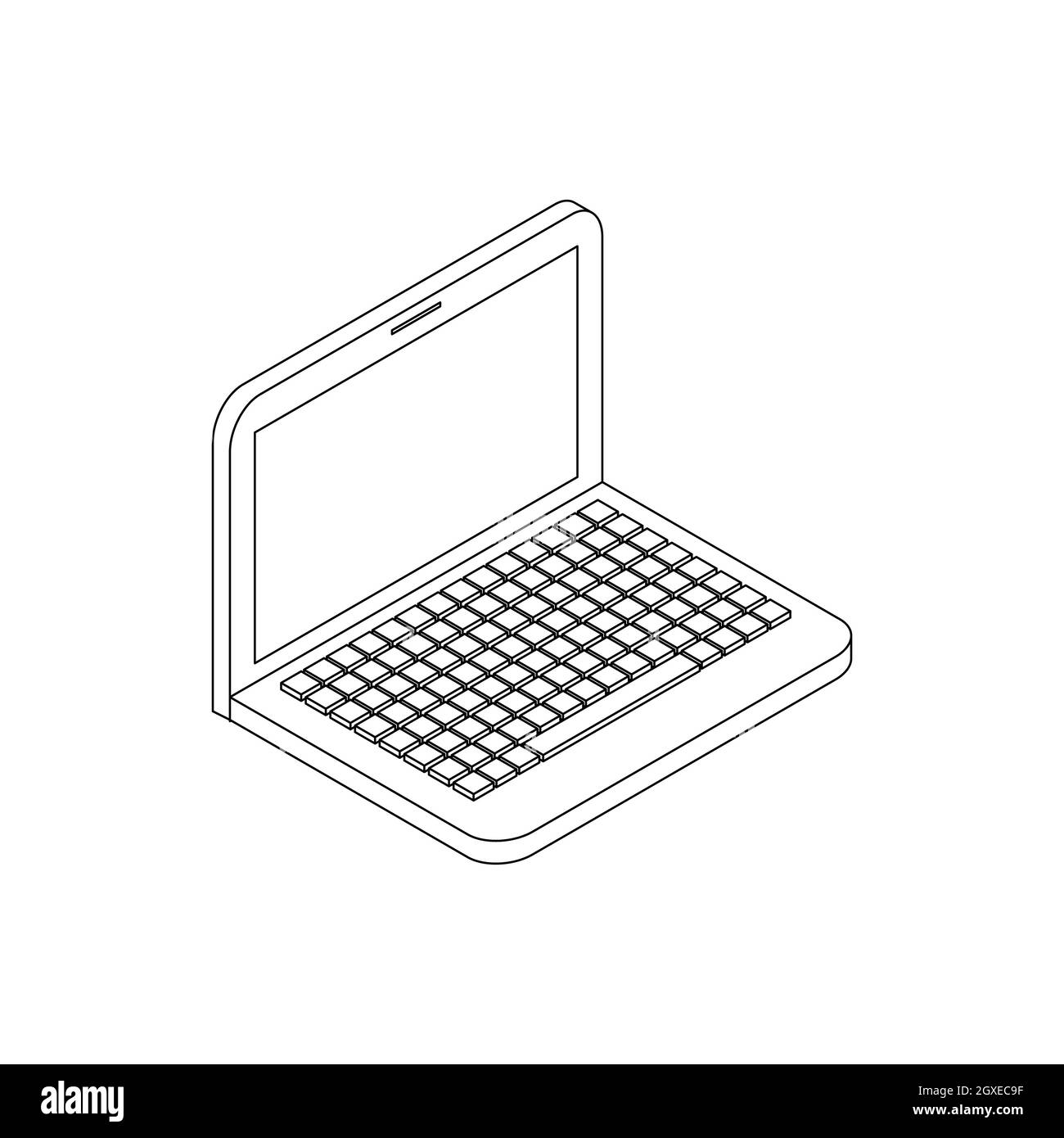 Laptop icon in isometric 3d style isolated on white background Stock ...