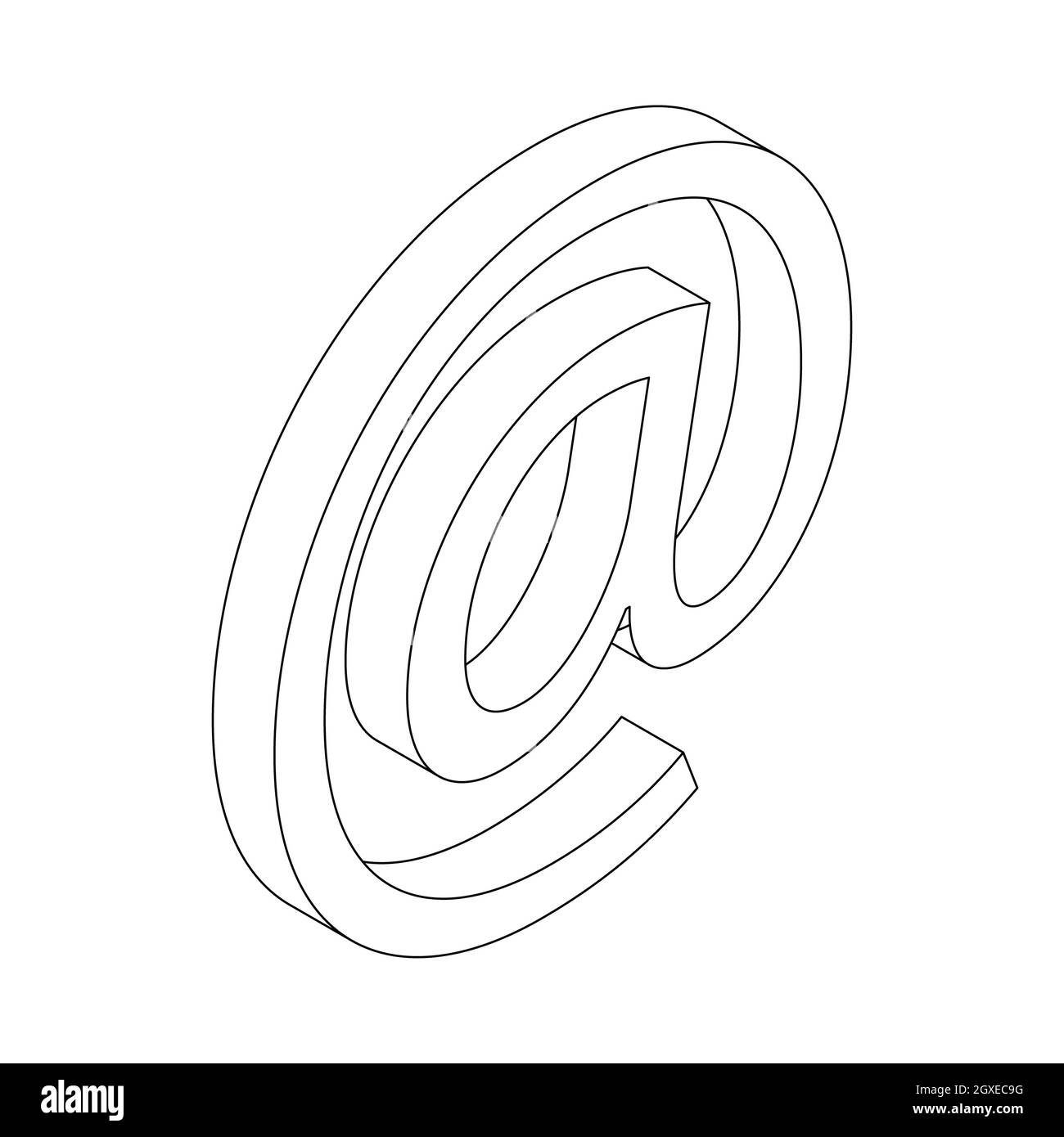 Email sign icon in isometric 3d style isolated on white background ...