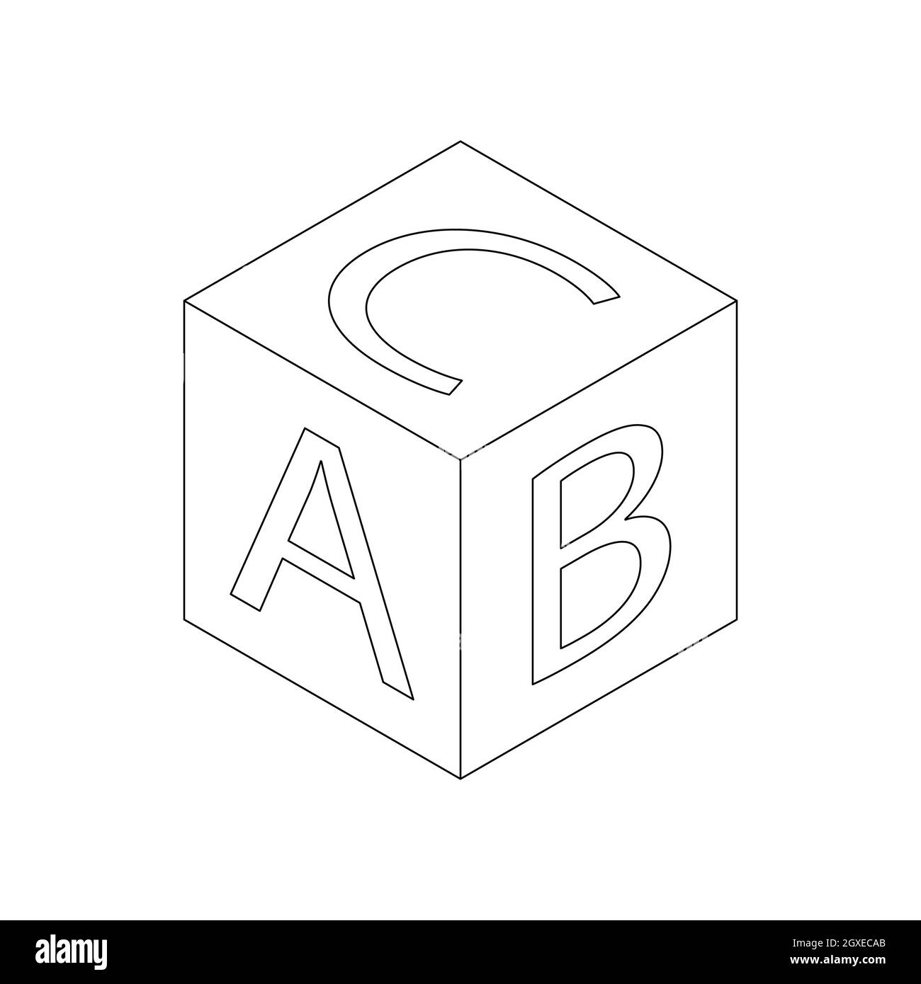 Baby letter cube icon in isometric 3d style isolated on white ...