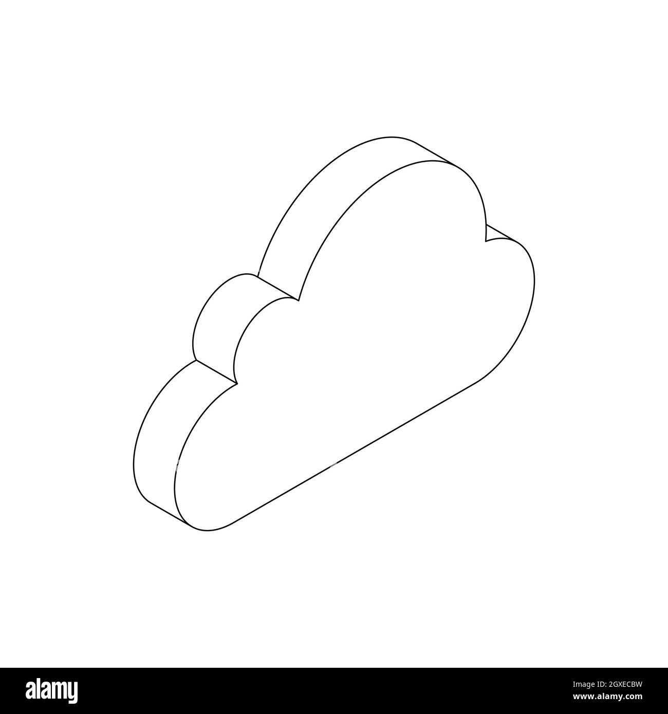 Cloud computing icon in isometric 3d style isolated on white background ...