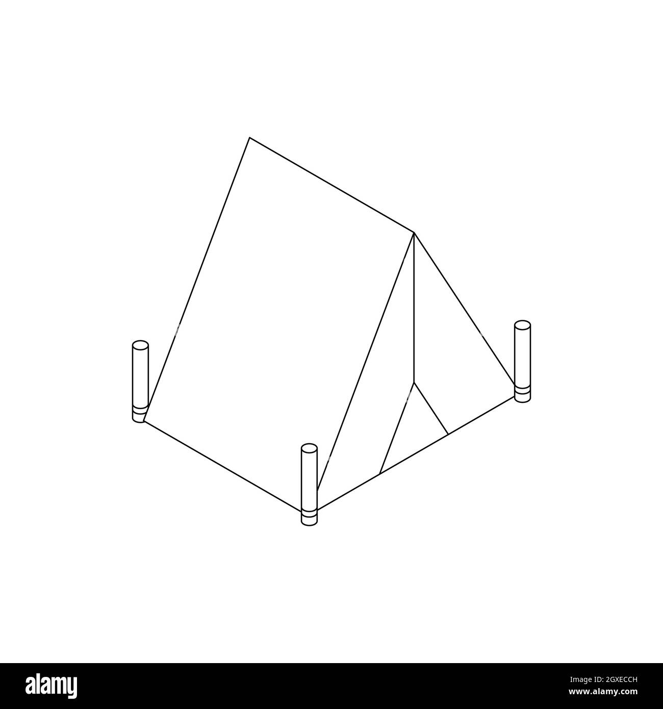 Tourist tent icon in isometric 3d style isolated on white background ...