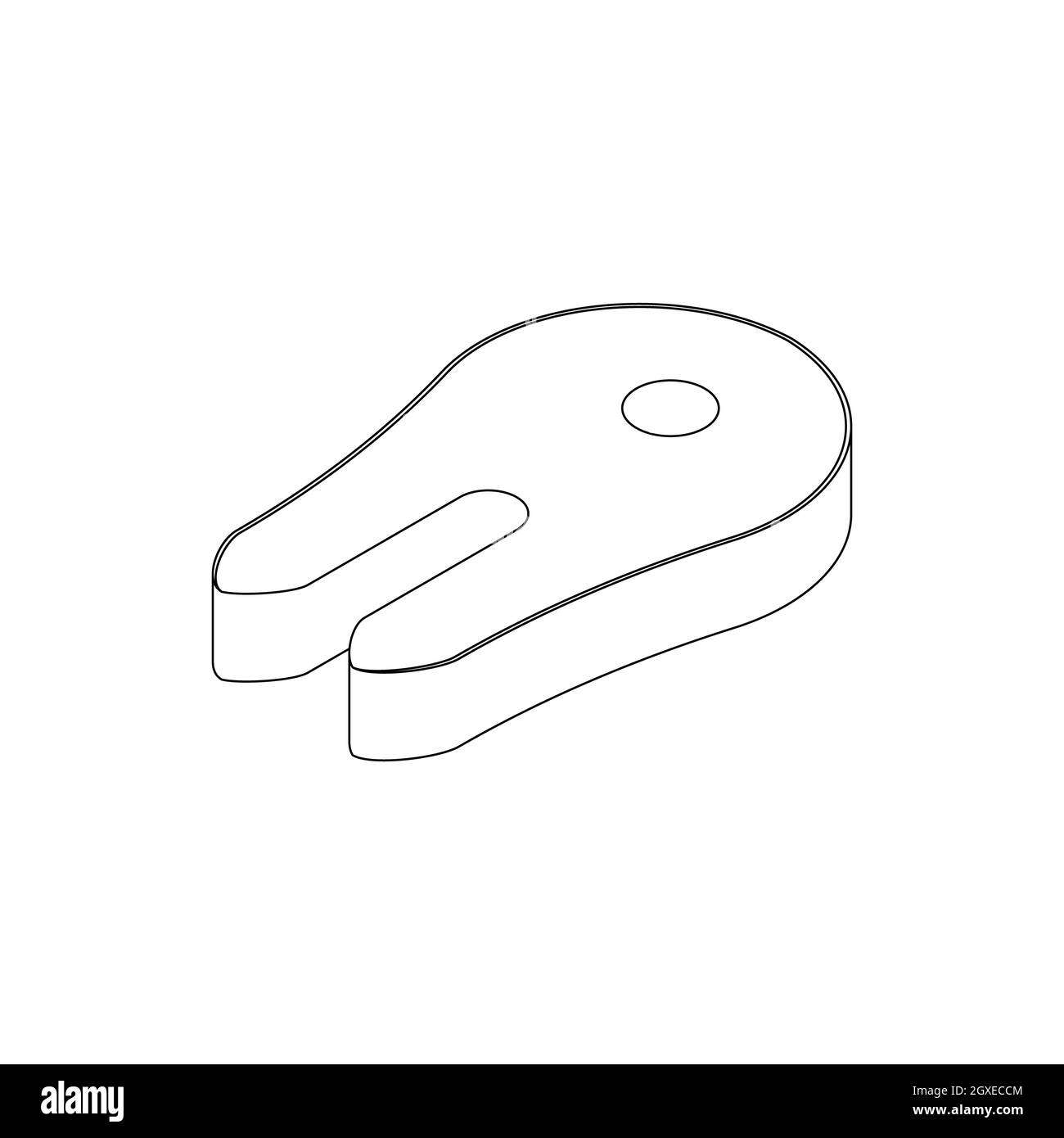 Fish slice icon in isometric 3d style isolated on white background ...