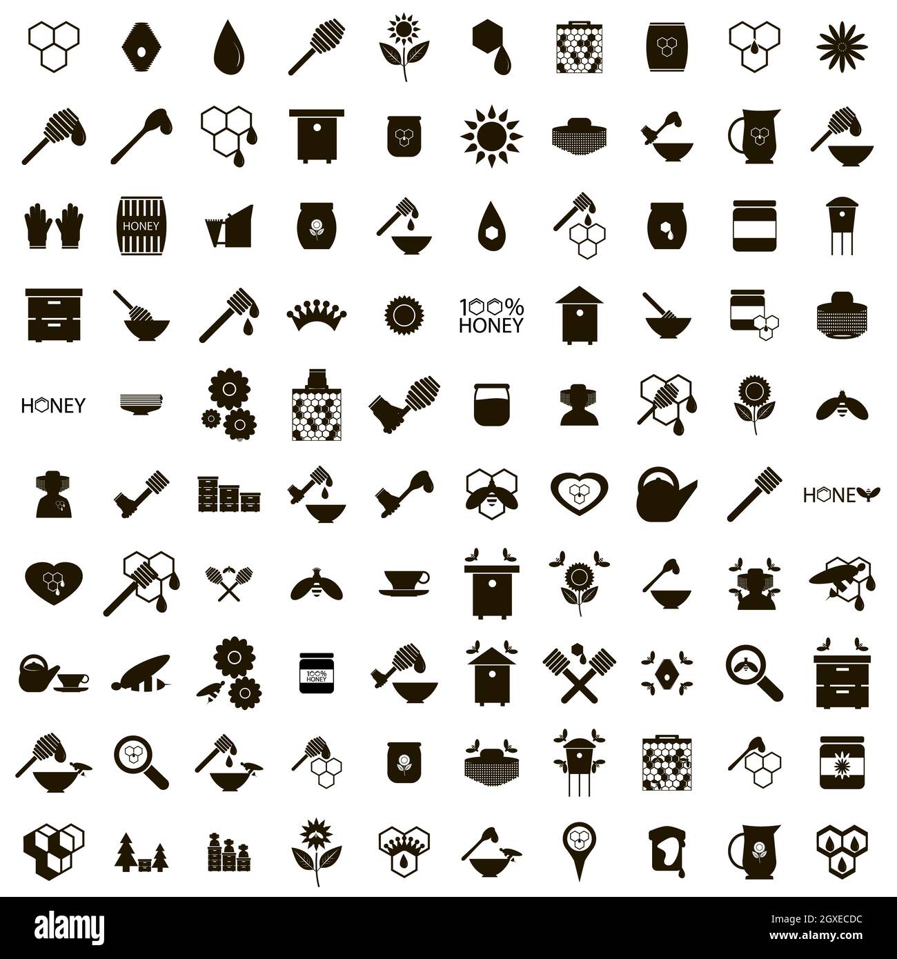 100 Apiary icons set in simple style isolated on white background Stock ...