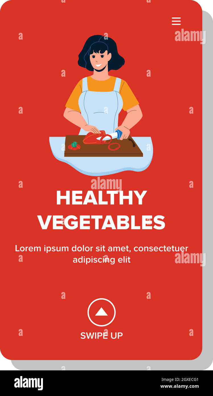 Mother cutting vegetables Stock Vector Images - Alamy