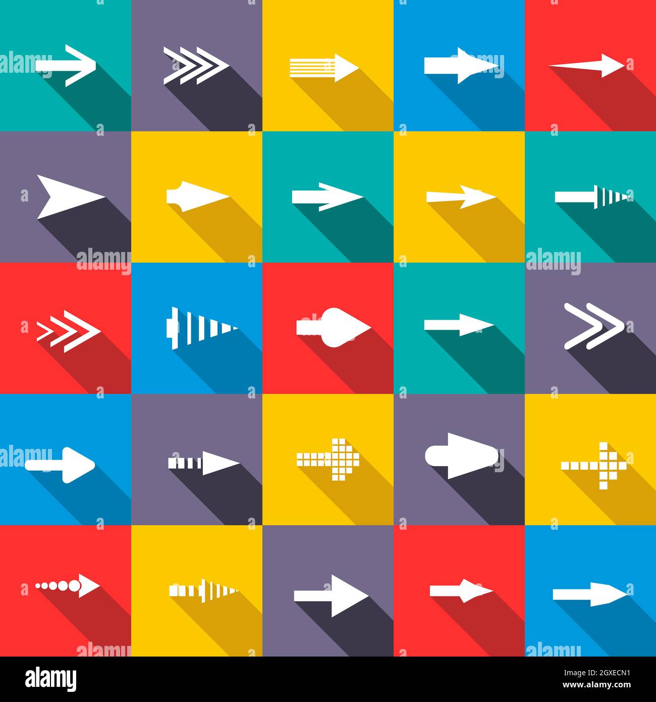 Arrow icon set in flat style for any design Stock Photo - Alamy