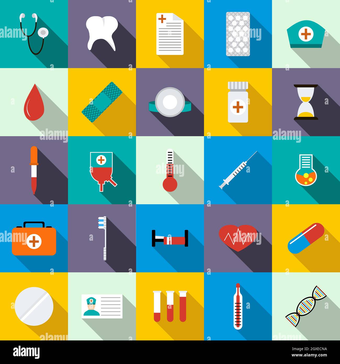 Medicine equipment icons set in flat style for any design Stock Photo ...