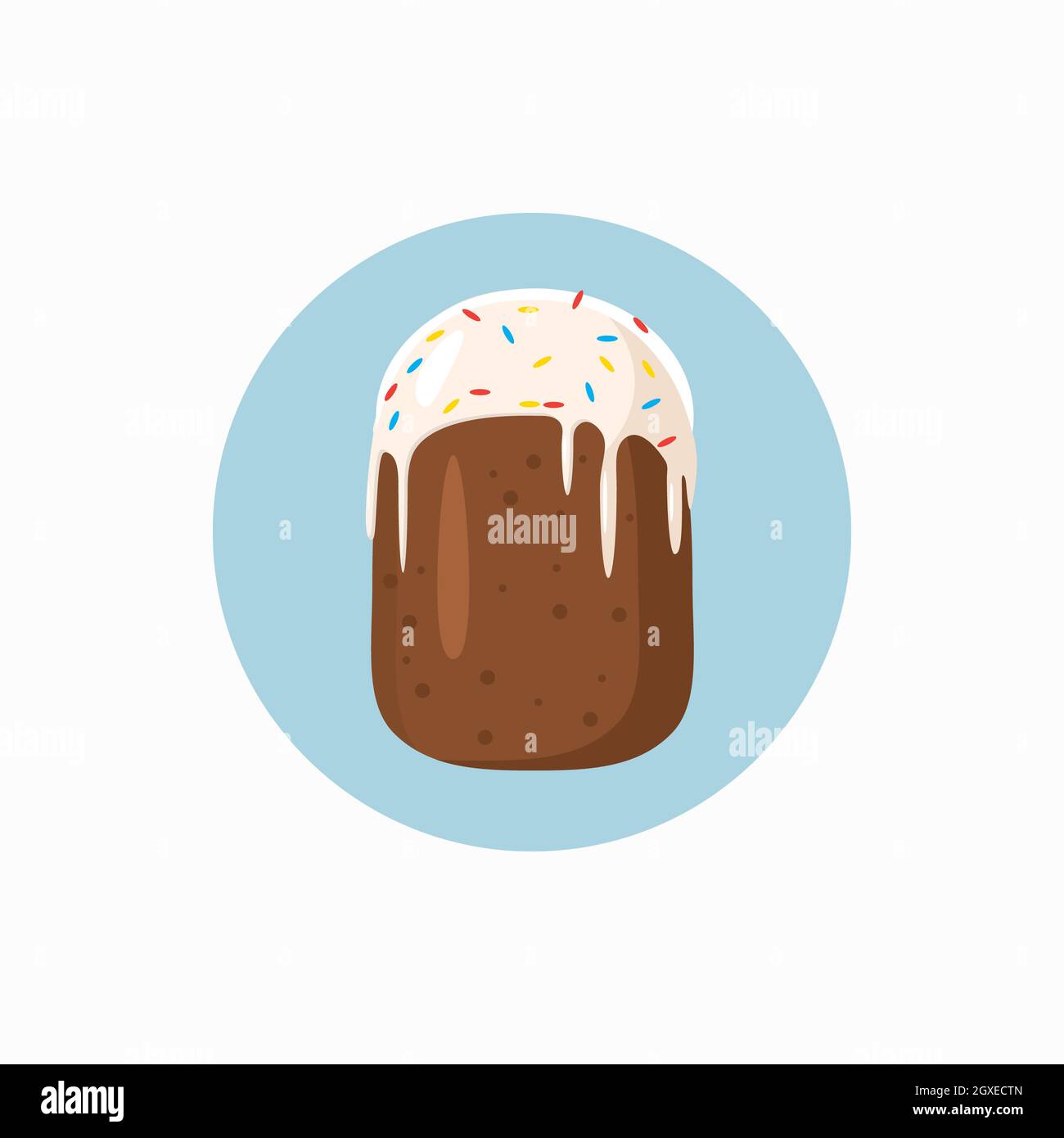 Easter cake icon in cartoon style isolated on white background Stock ...