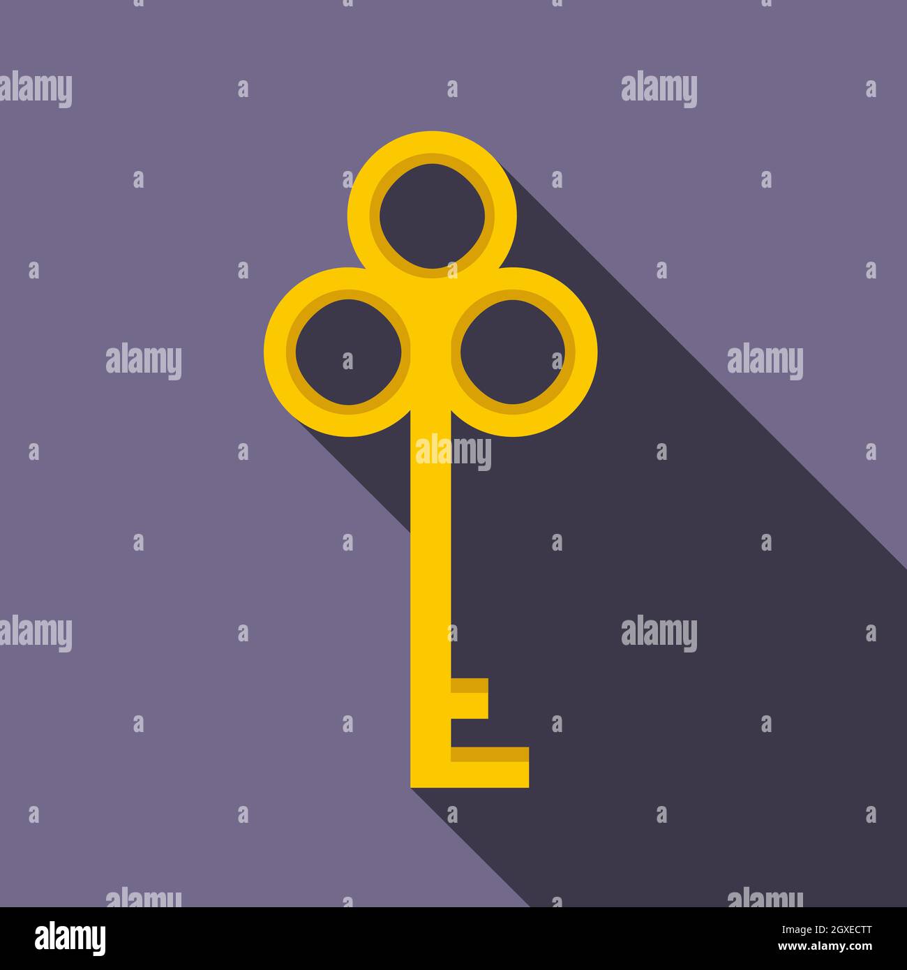 Cold key icon in flat style on a violet background Stock Photo - Alamy