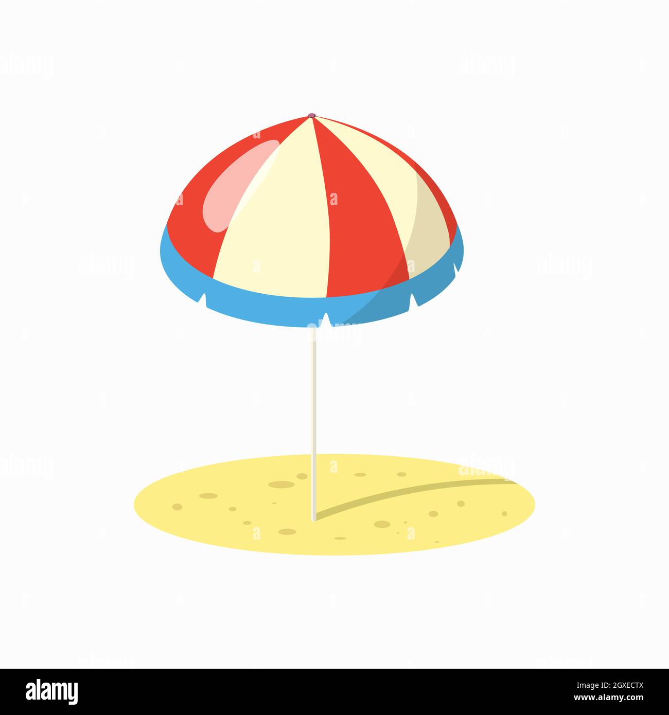 Beach umbrella icon in cartoon style isolated on white background Stock ...