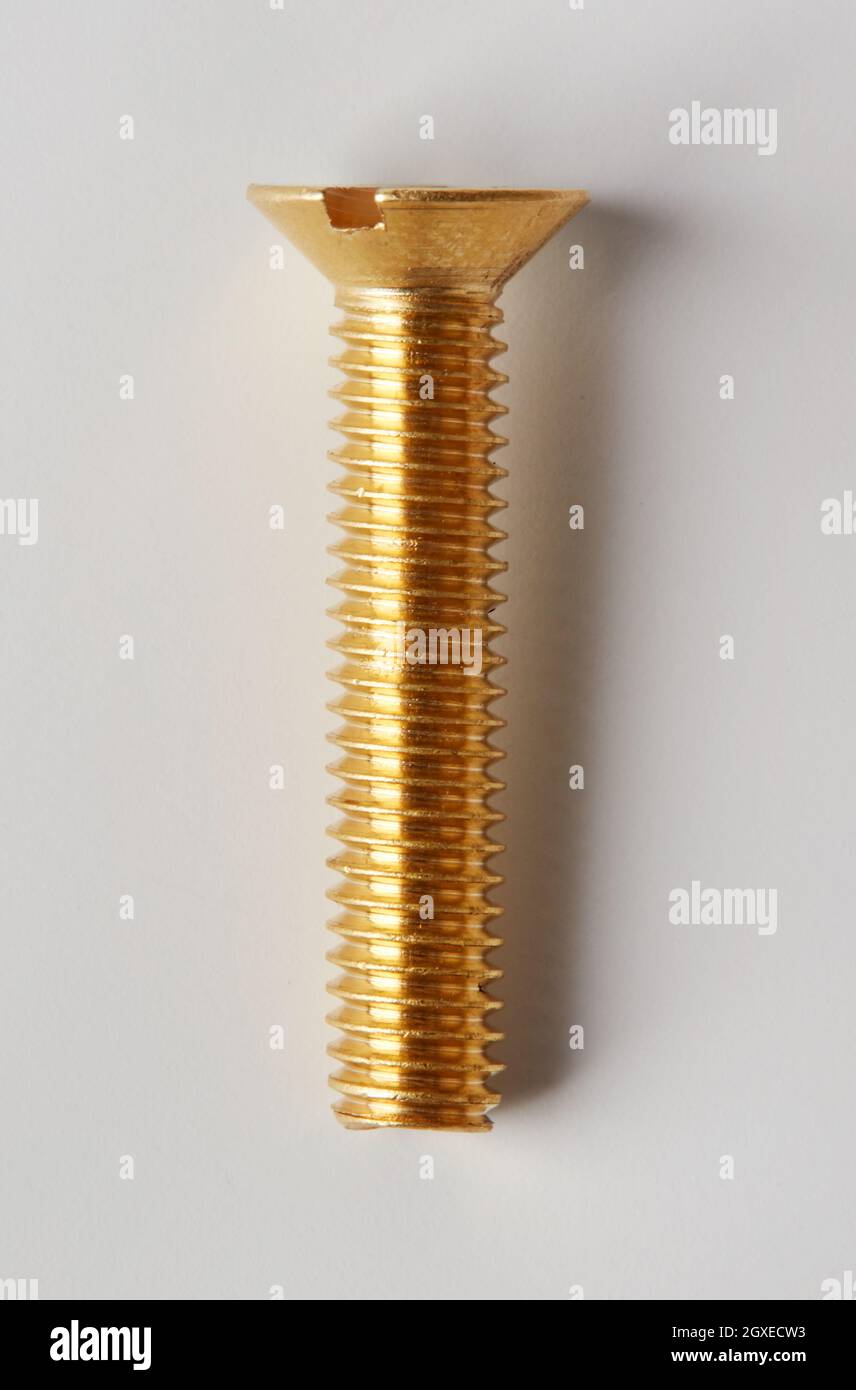 Metal bolt on white background Stock Photo - Alamy