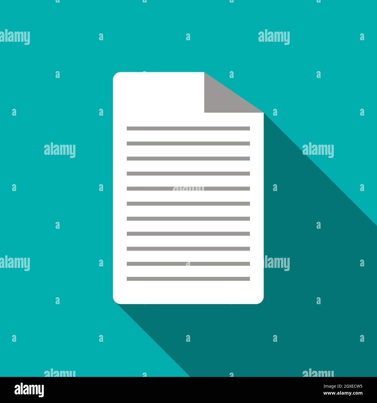 Lined paper icon in flat style on a blue background Stock Photo - Alamy