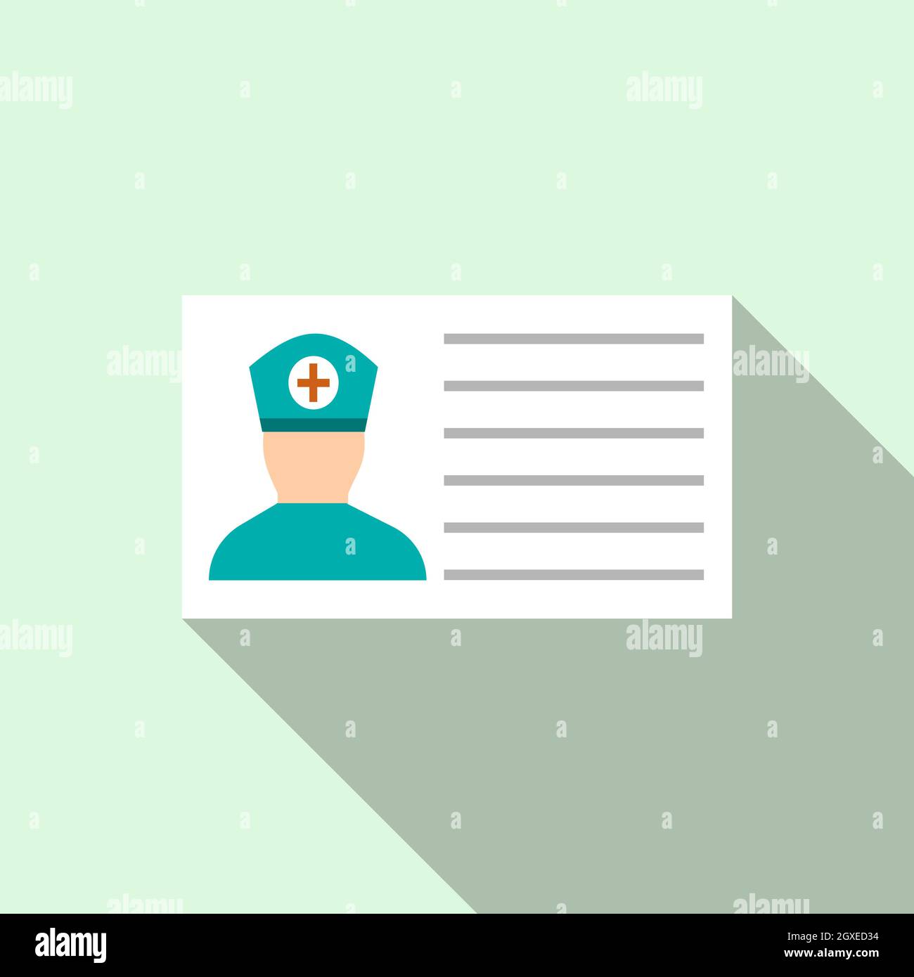 Medical ID icon in flat style on a light blue background Stock Photo ...