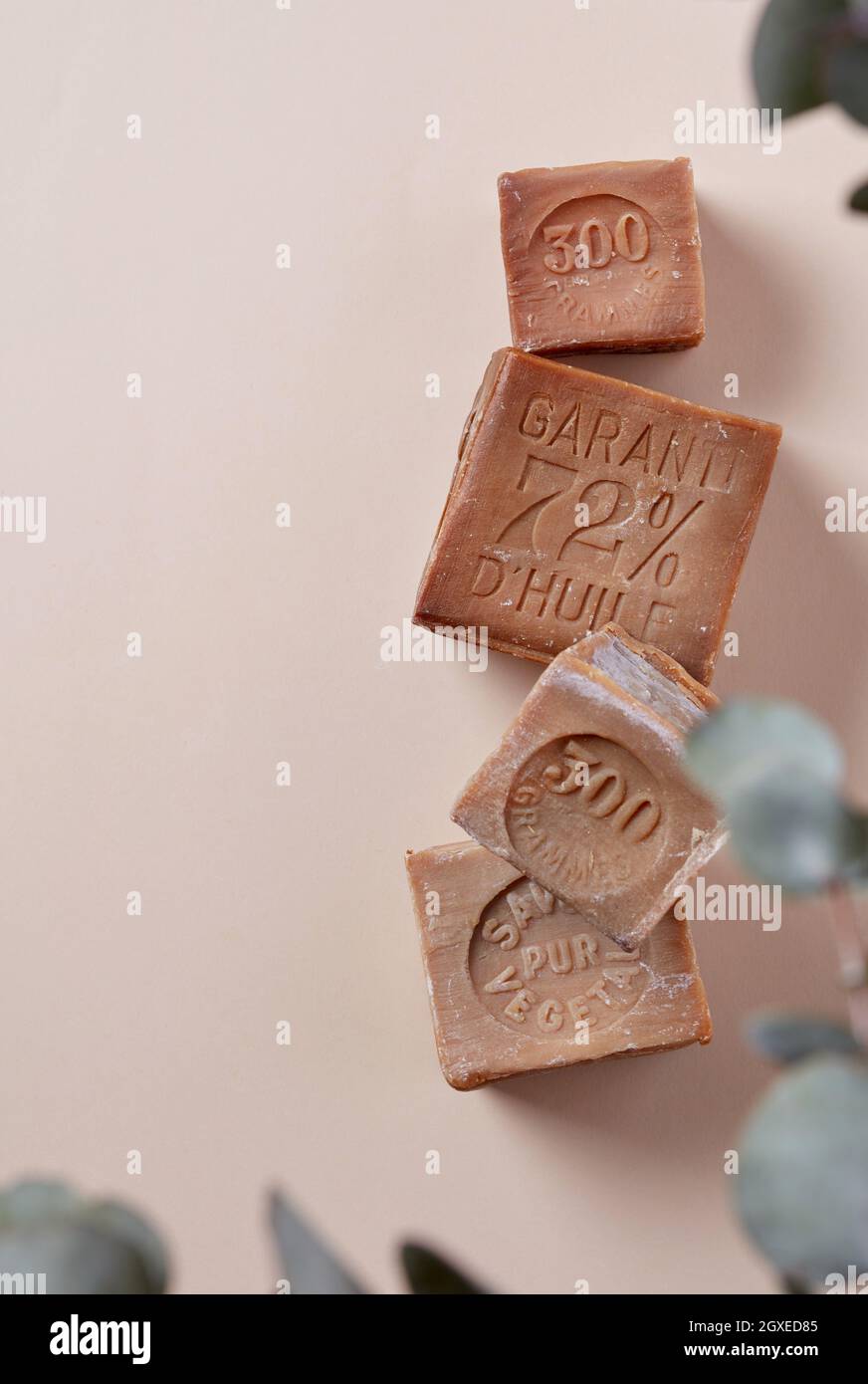 Eco friendly handmade soap bars on beige background Stock Photo - Alamy