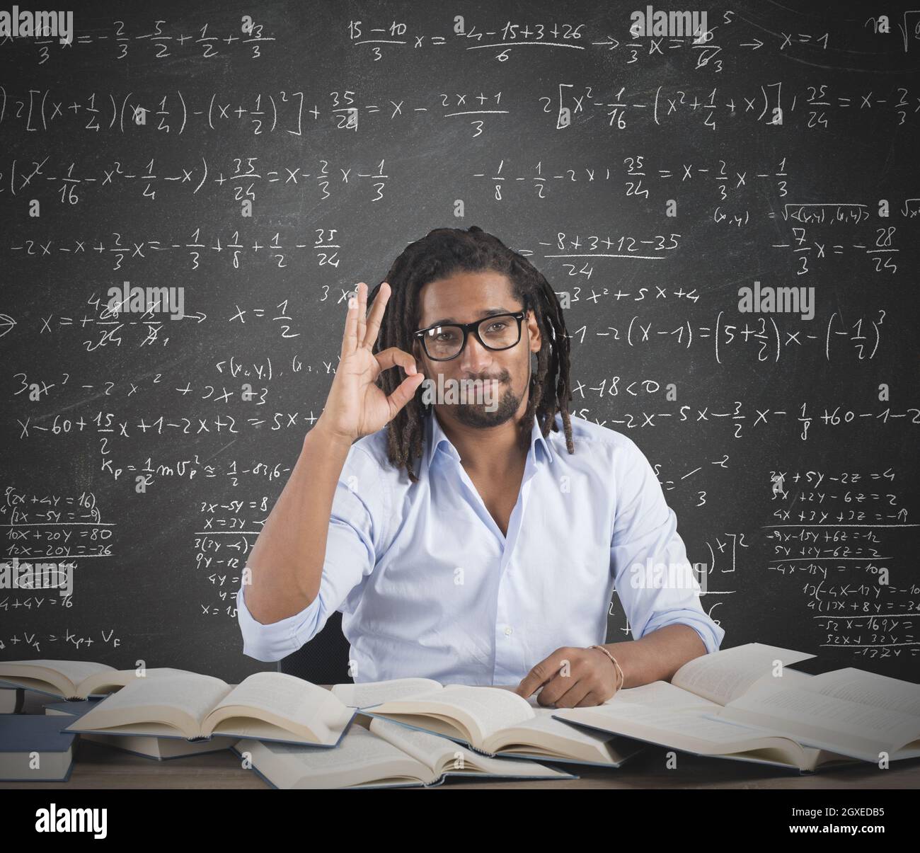 Teacher happy for the result of exam Stock Photo - Alamy