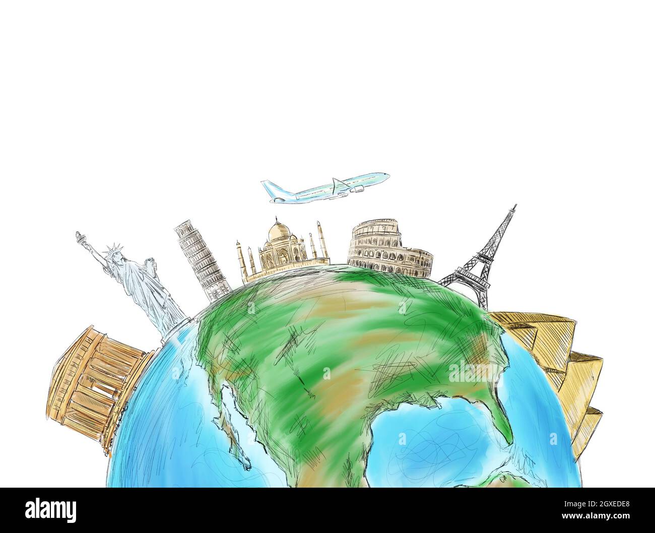 Drawing of beautiful world to see and discover Stock Photo - Alamy