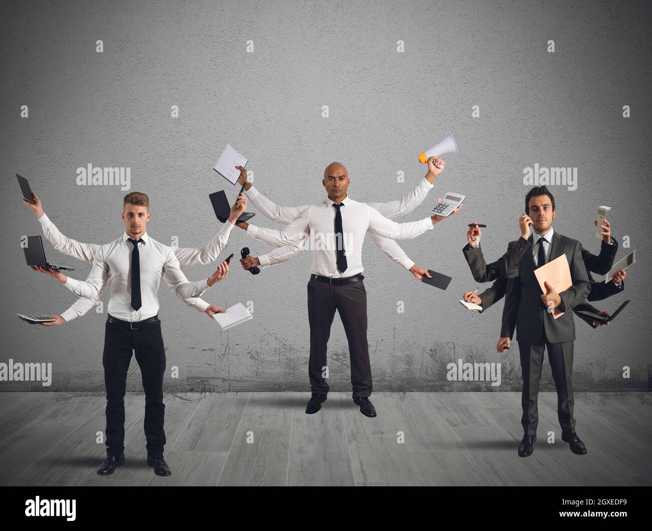 Businessperson that to solve problems become multitasking Stock Photo ...