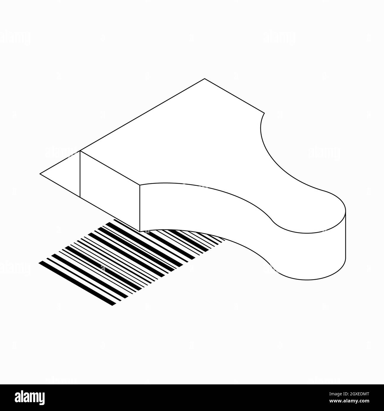 Barcode scanner icon in isometric 3d style isolated on white background ...