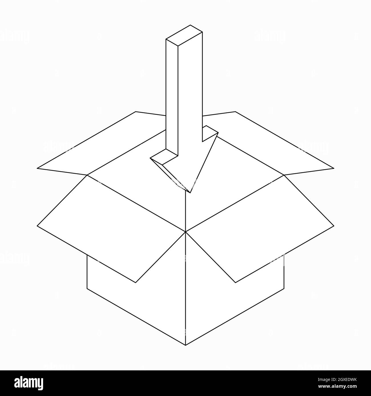 Box with down arrow hi-res stock photography and images - Alamy