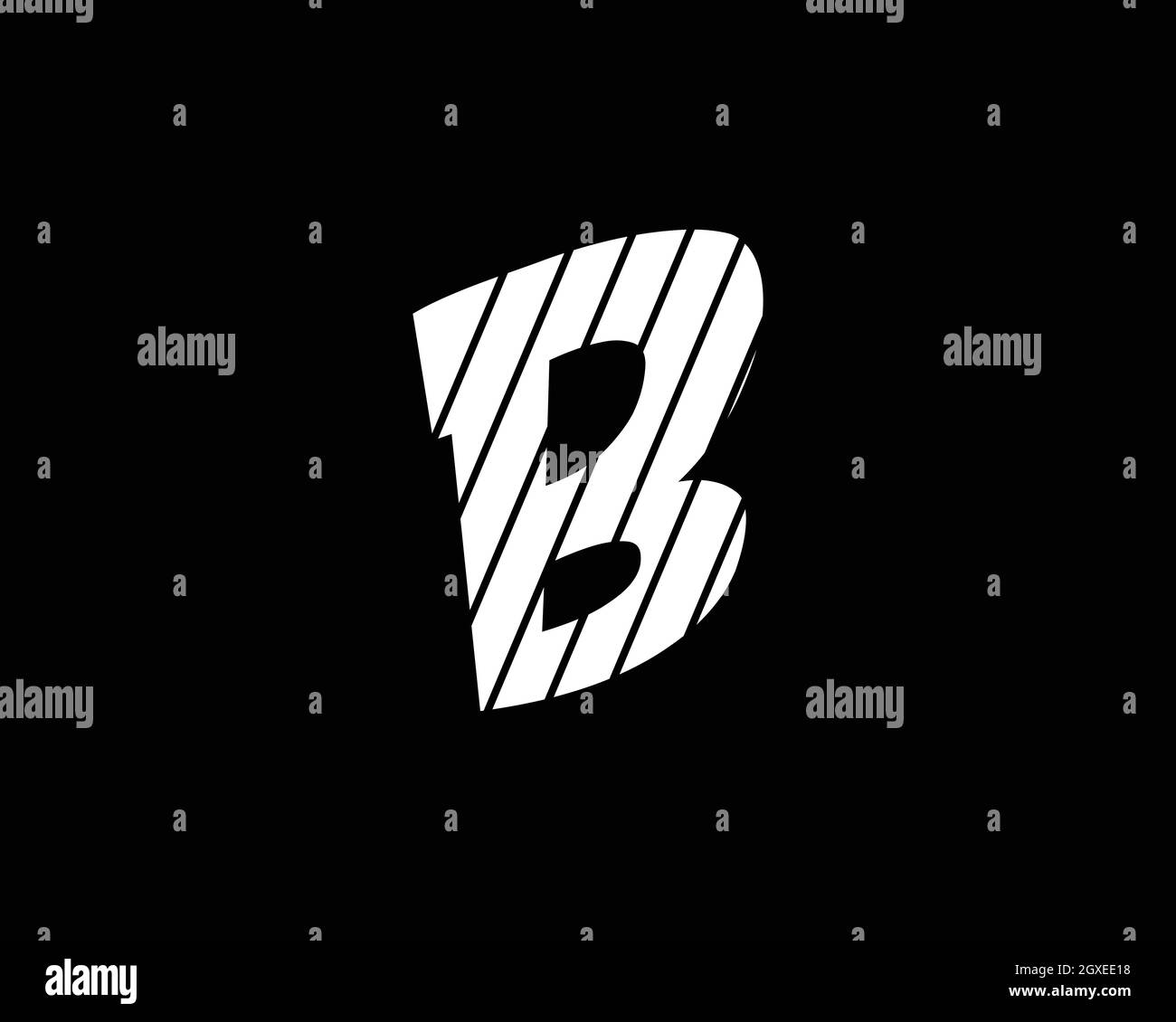 Creative letter B logo design in white color and black background ...