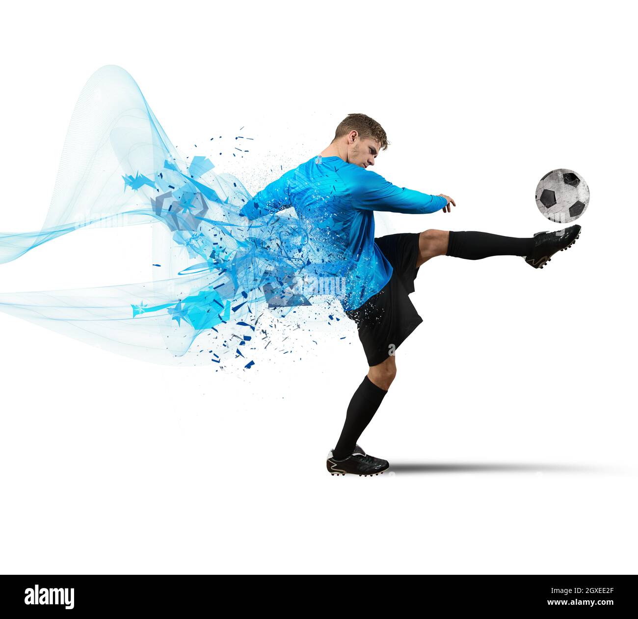 White boy kicks a ball hi-res stock photography and images - Alamy