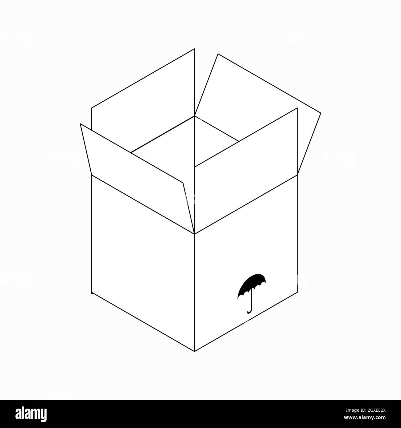 Keep dry packaging symbol icon in isometric 3d style isolated on white ...