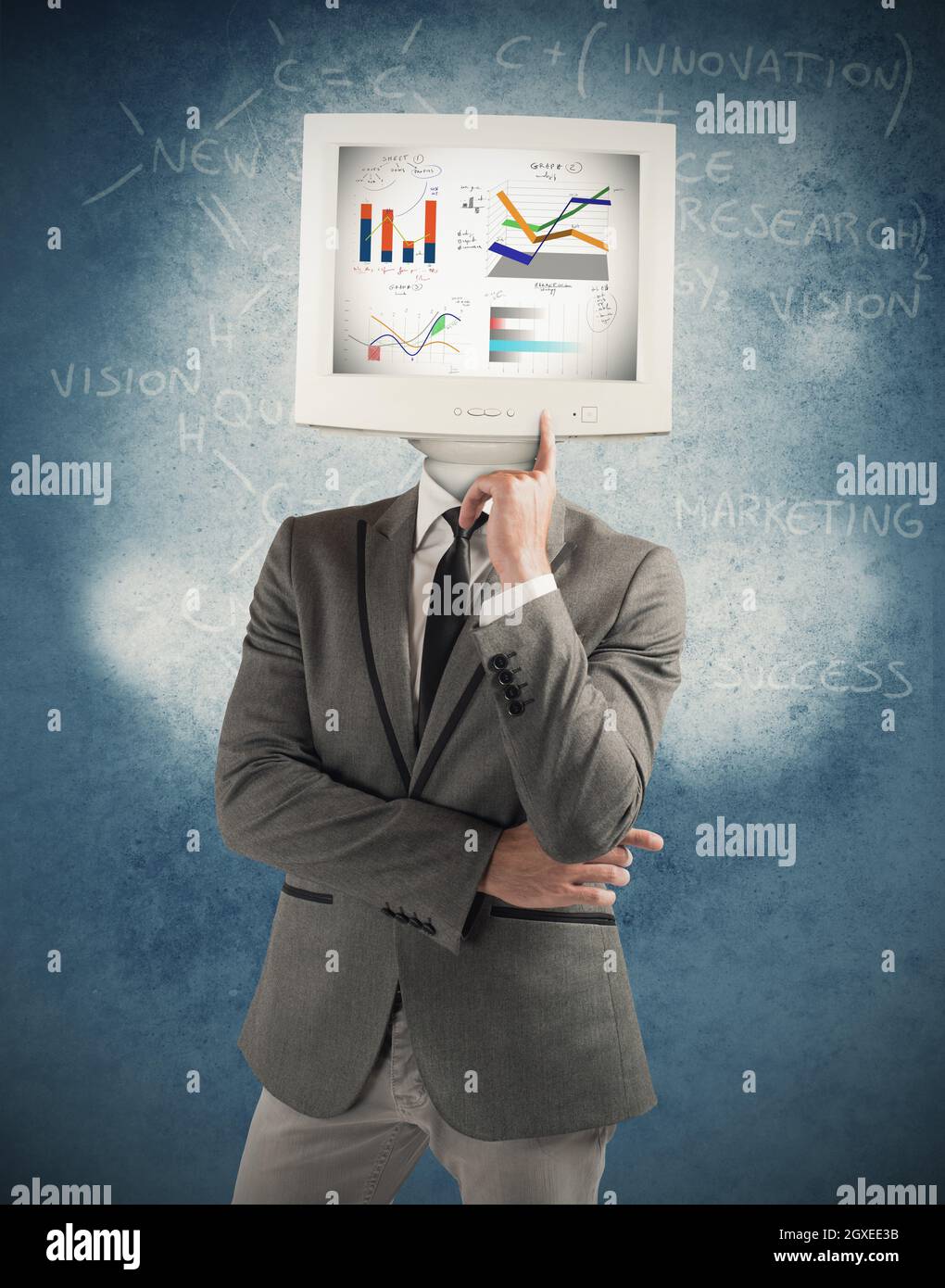Think like a man working as computer Stock Photo - Alamy