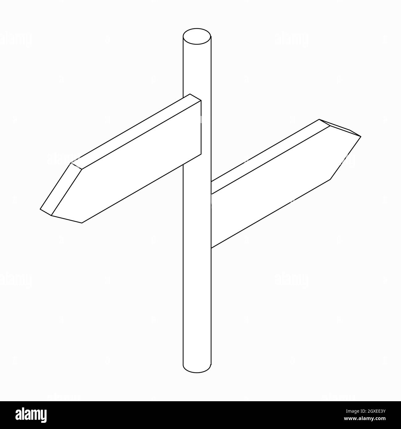 Signpost icon in isometric 3d style isolated on white background Stock ...