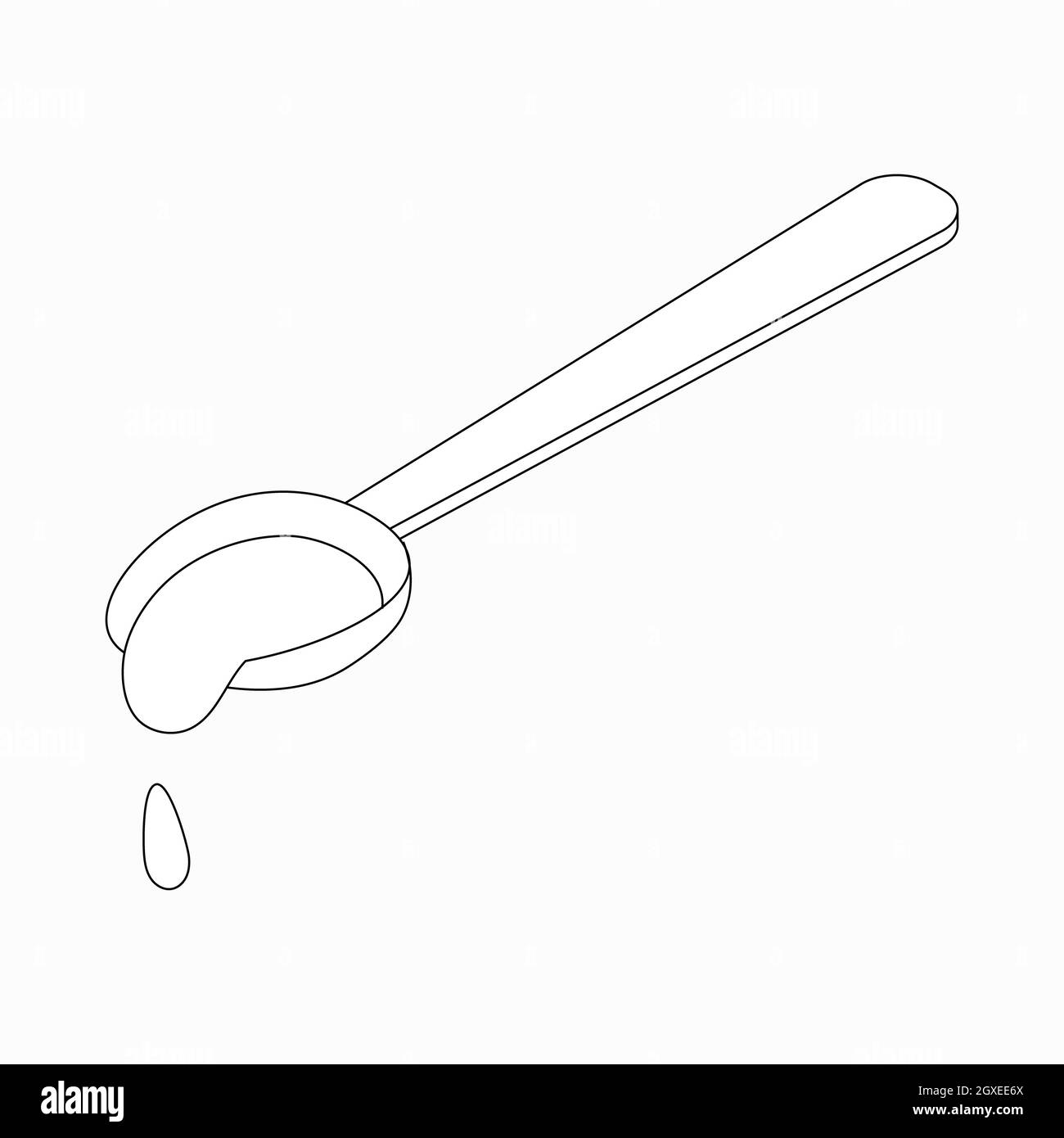 Spoon with honey icon in isometric 3d style isolated on white ...