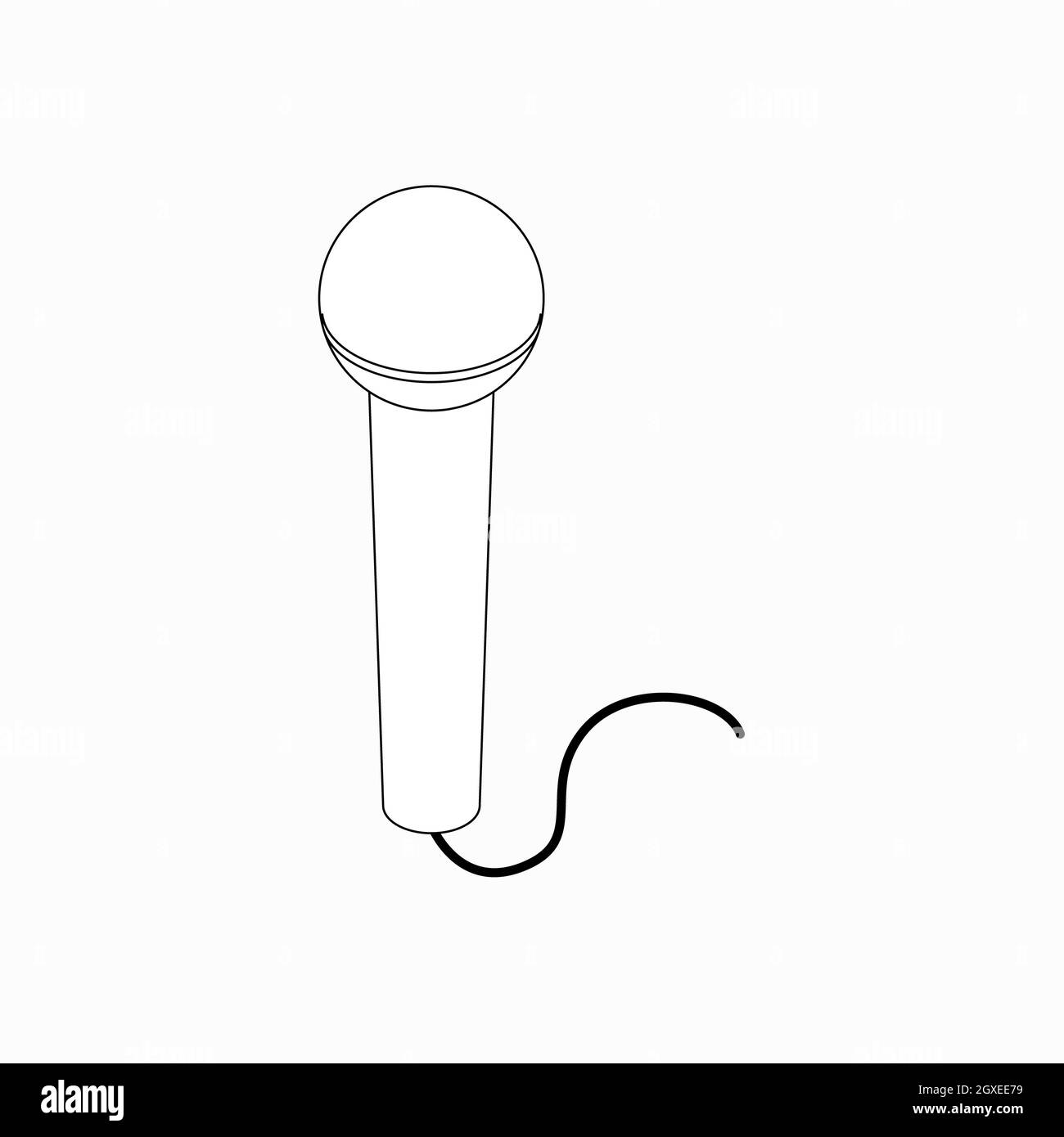 Microphone icon in isometric 3d style isolated on white background ...