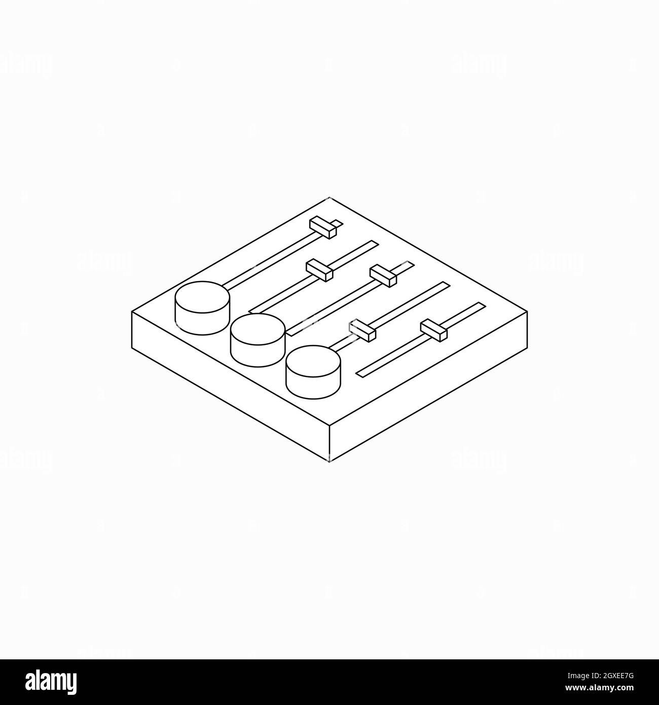 Sound Mixer Console Icon In Isometric 3d Style Isolated On White