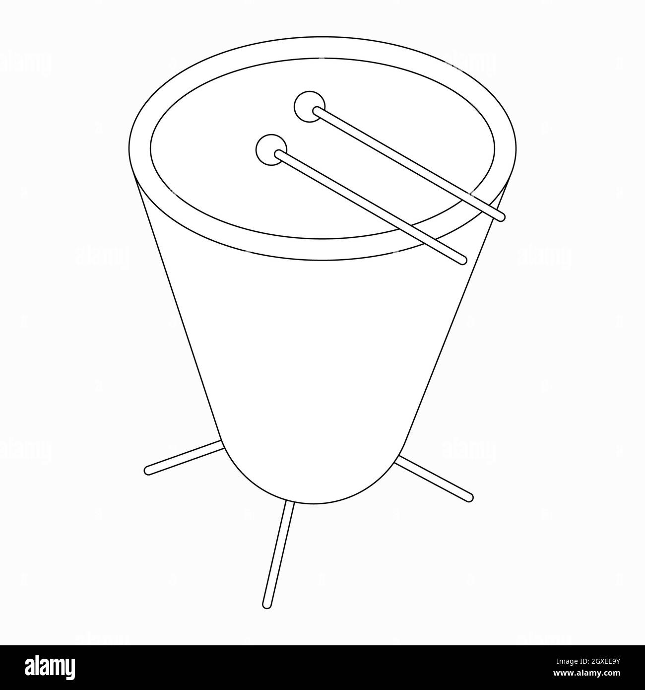 Timpani drum icon in isometric 3d style isolated on white background ...